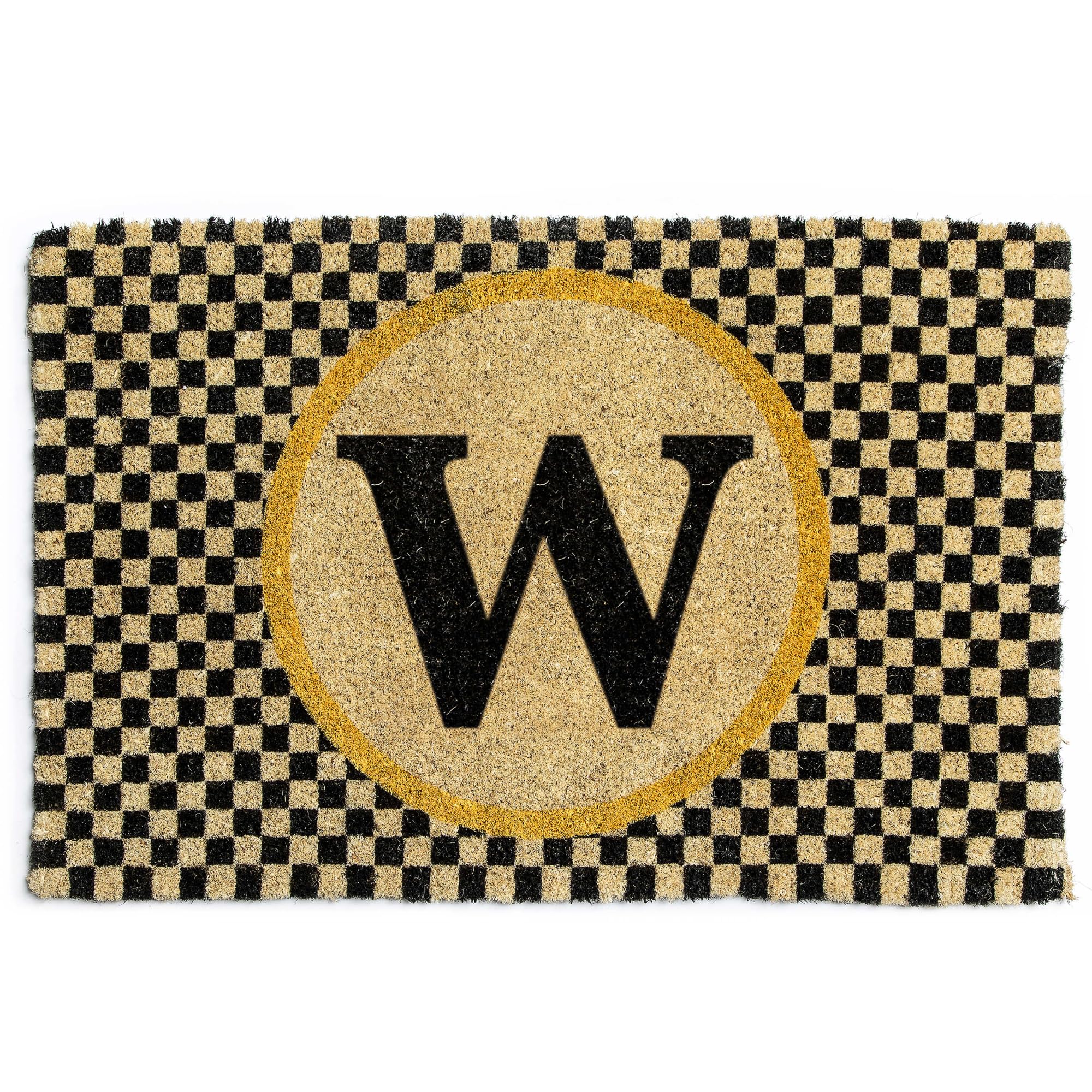 Amazon.com: MACKENZIE-CHILDS Monogrammed Entrance Mat, Monogram Welcome ...