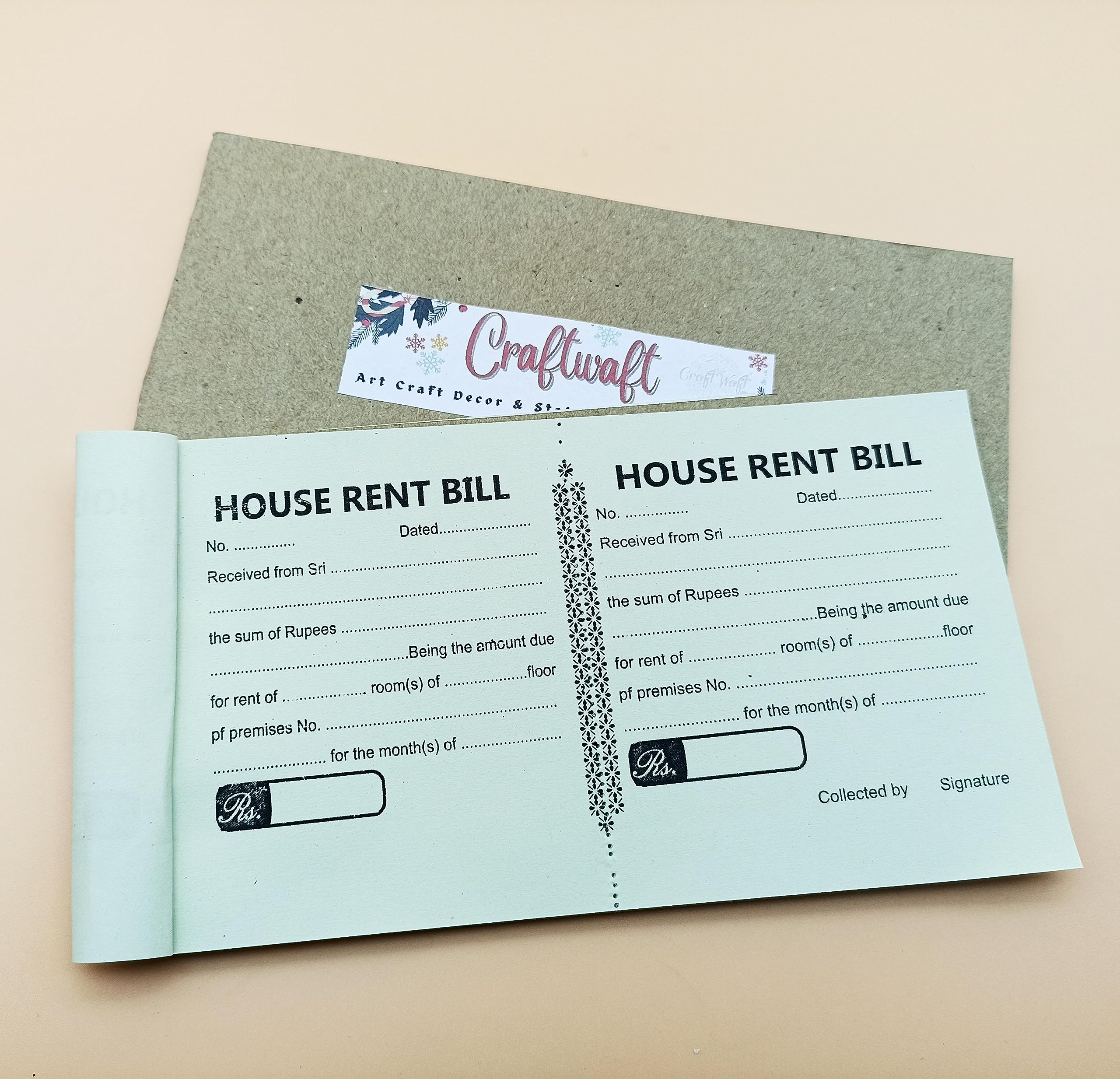 CRAFTWAFT Basic House Rent Bill Book Blank Perforated, House Rent ...