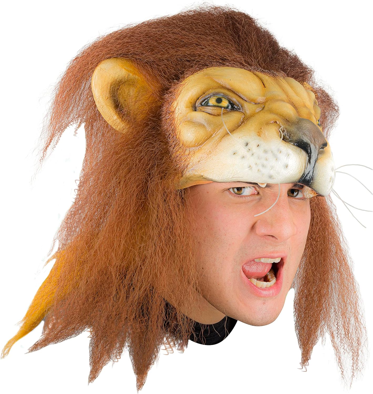 Amazon.com: Ghoulish Productions Lion Helmet. Lion Hat Furry, Lion Mask ...