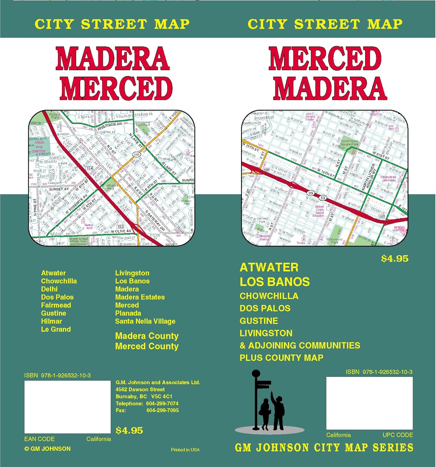 Merced/Madera City Street Map: GM Johnson & Associates Ltd ...