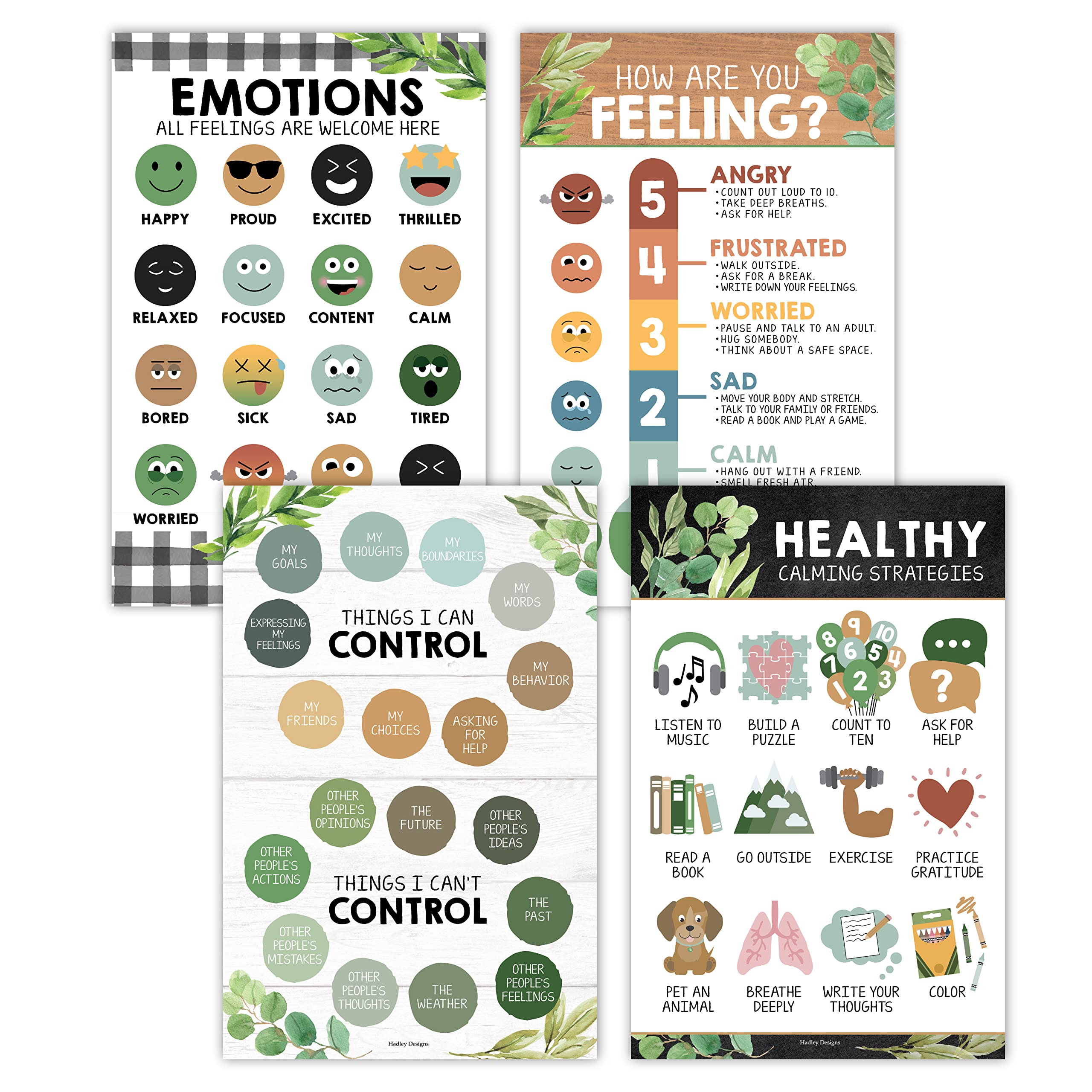 Buy 4 Farmhouse Feelings Chart For Kids Emotions Chart For Kids ...