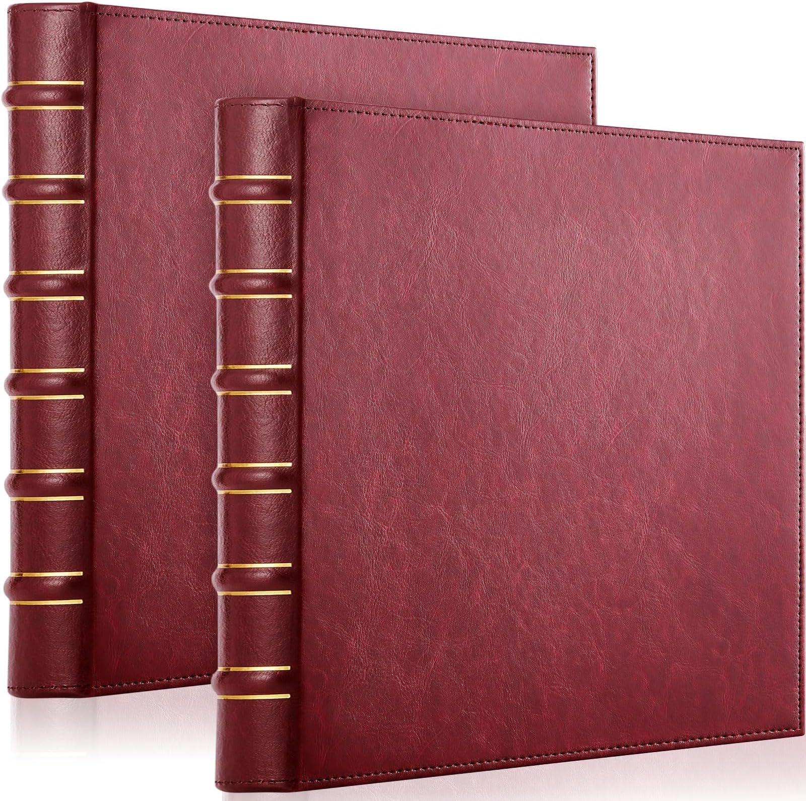 Amazon.com : ReliThick 2 Pcs Vintage Hardback Leather 3 Ring Binder ...