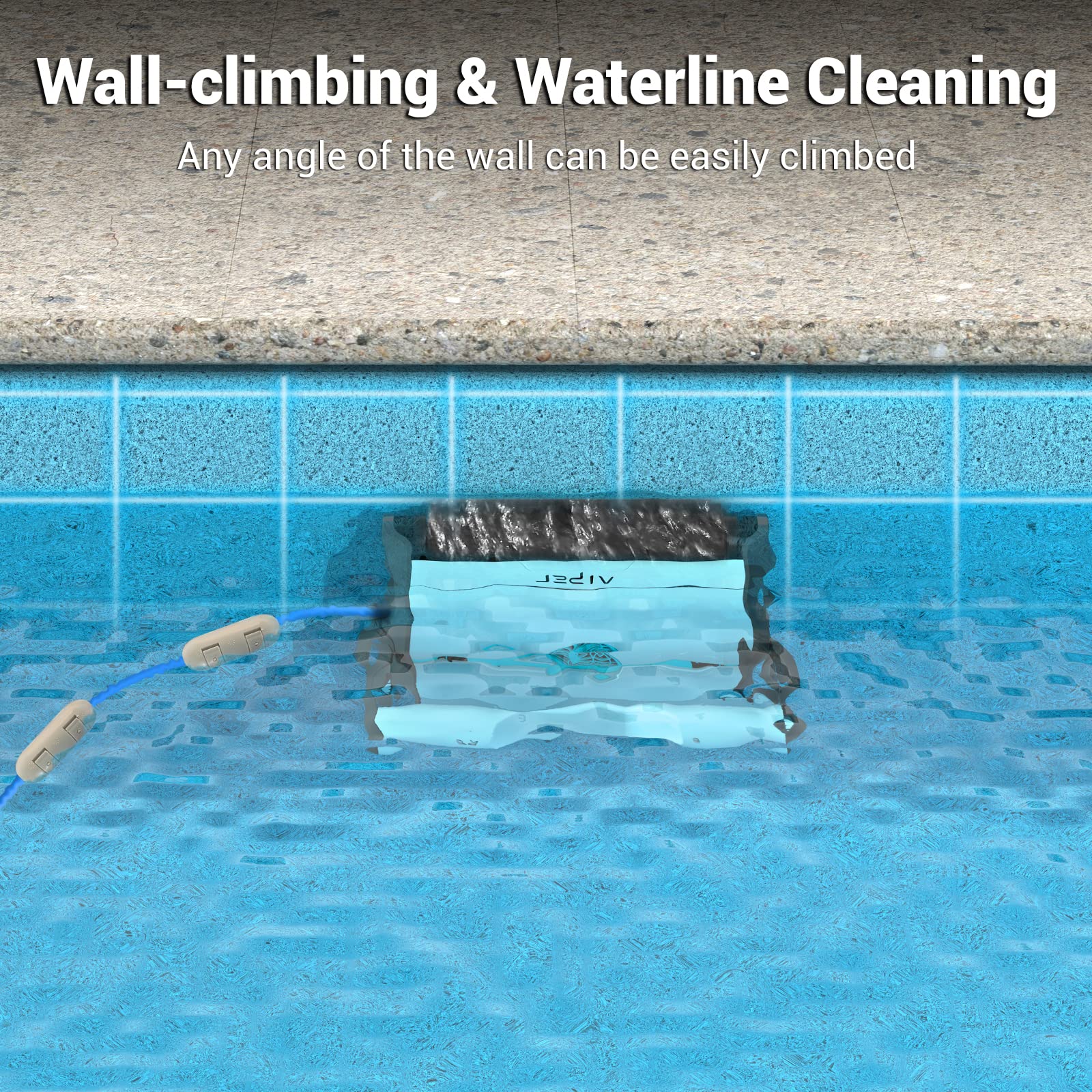 AIPER Automatic Pool Cleaner with Wall Climbing, Tangle-Free Cable ...