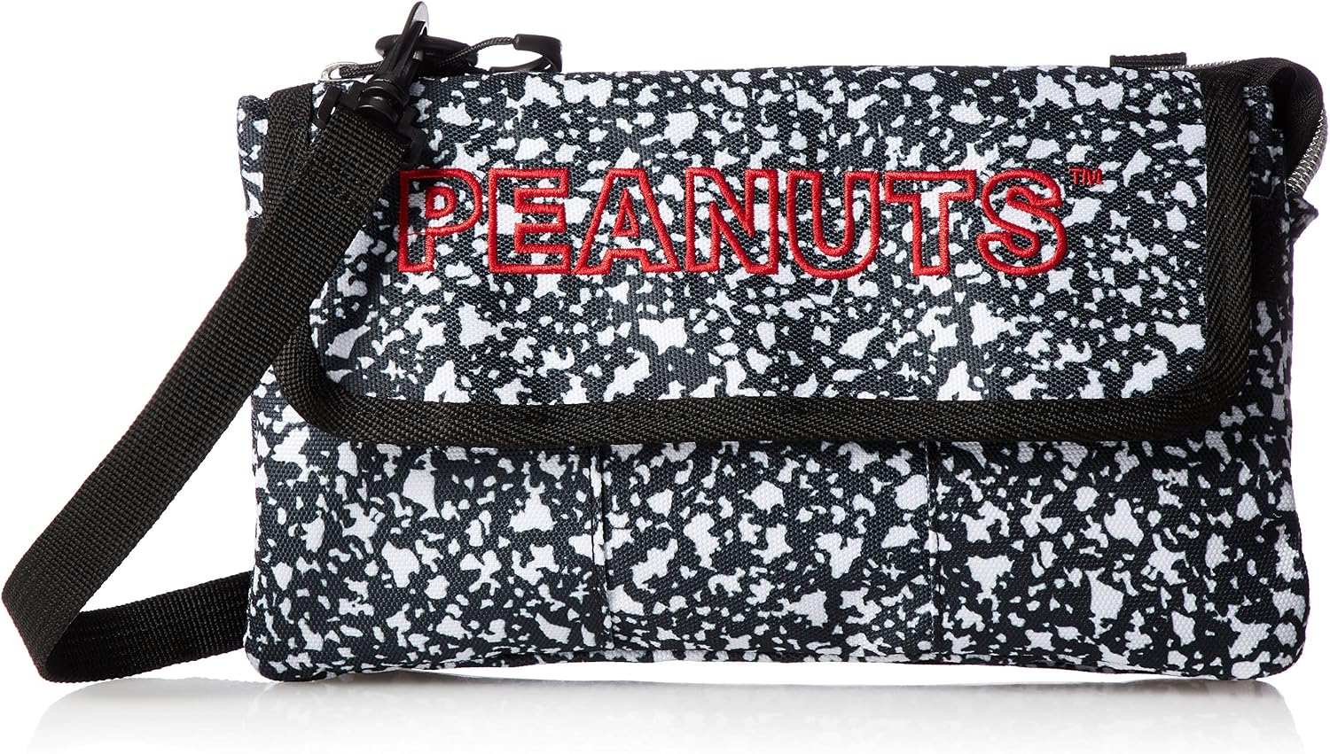 Snoopy spm-829b BK/WH Peanuts Embroidered Multi Shoulder Bag: Handbags ...