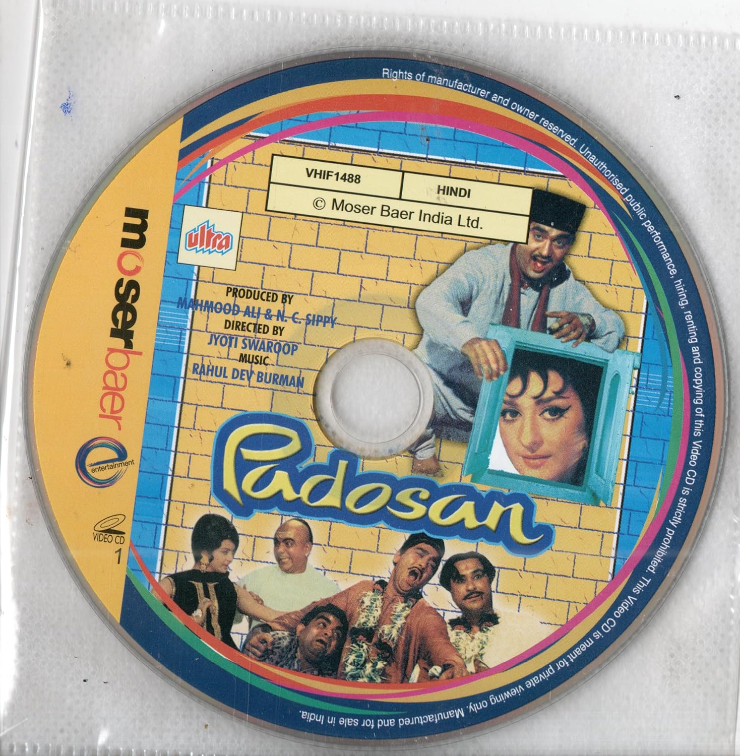 Padosan VCD Cast: Sunil Dutt, Saira Banu Mehmood Director:Jyoti Swaroop ...