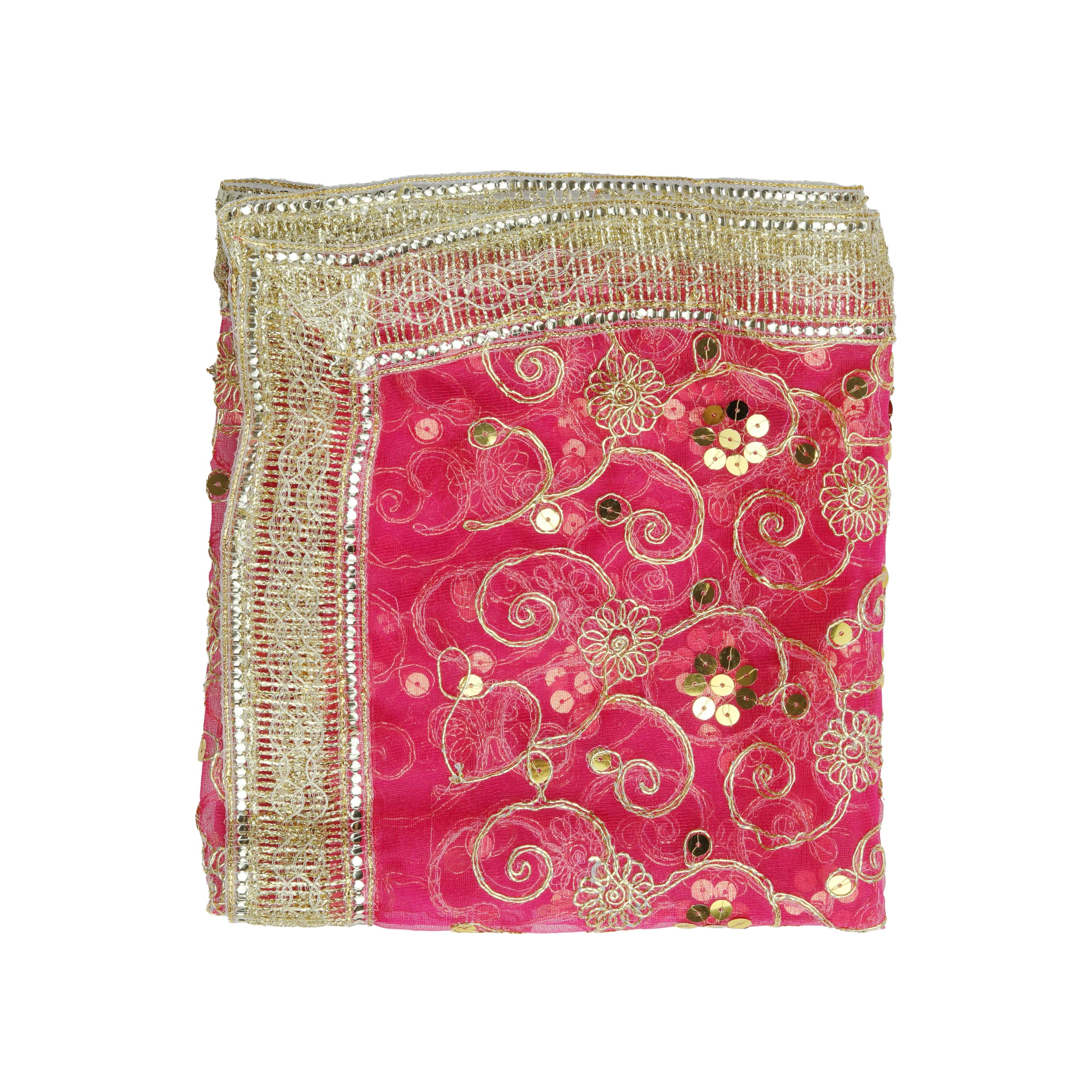 Amazon.com: Pink Decorative Netted Cloth Pooja Chunari(Size:-40 Inches ...