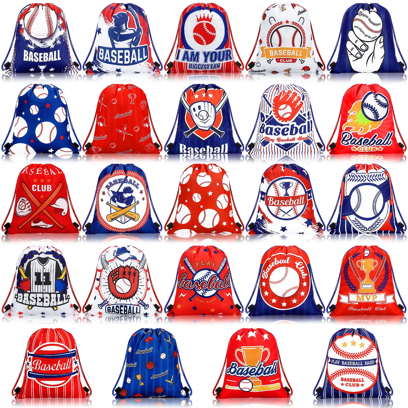 Amazon.com: Yinder 24 Pcs Baseball Treat Bags Baseball Party Favor Bags ...