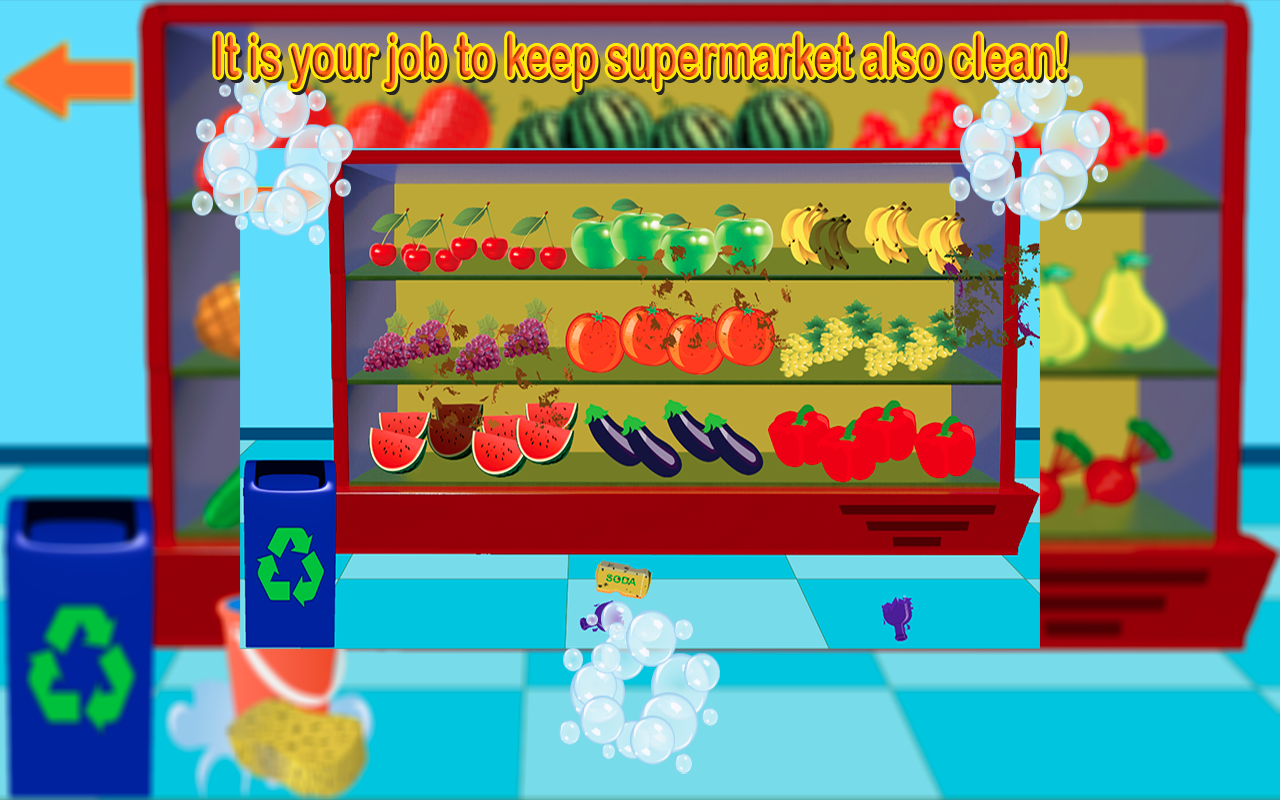 Supermarket Virtual Kids Shopping Cashier Game, Buy and Clean Store ...