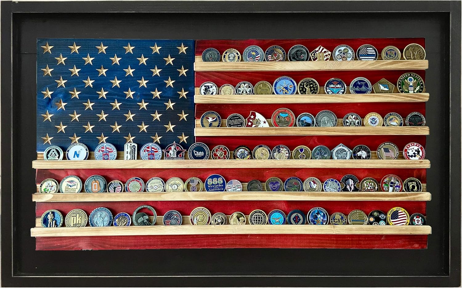 Amazon.com: Flags of Valor Framed American Flag Challenge Coin Display ...