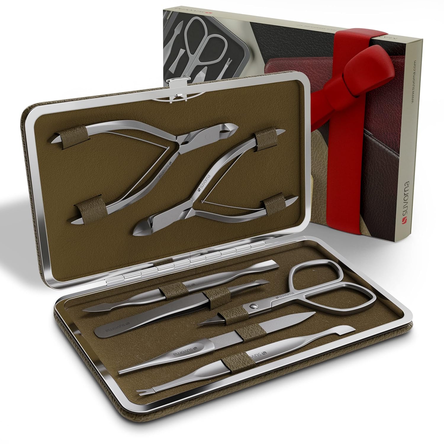 Amazon.com : Suvorna Manicure and Pedicure Kit 7pcs Nail Clipper Set ...