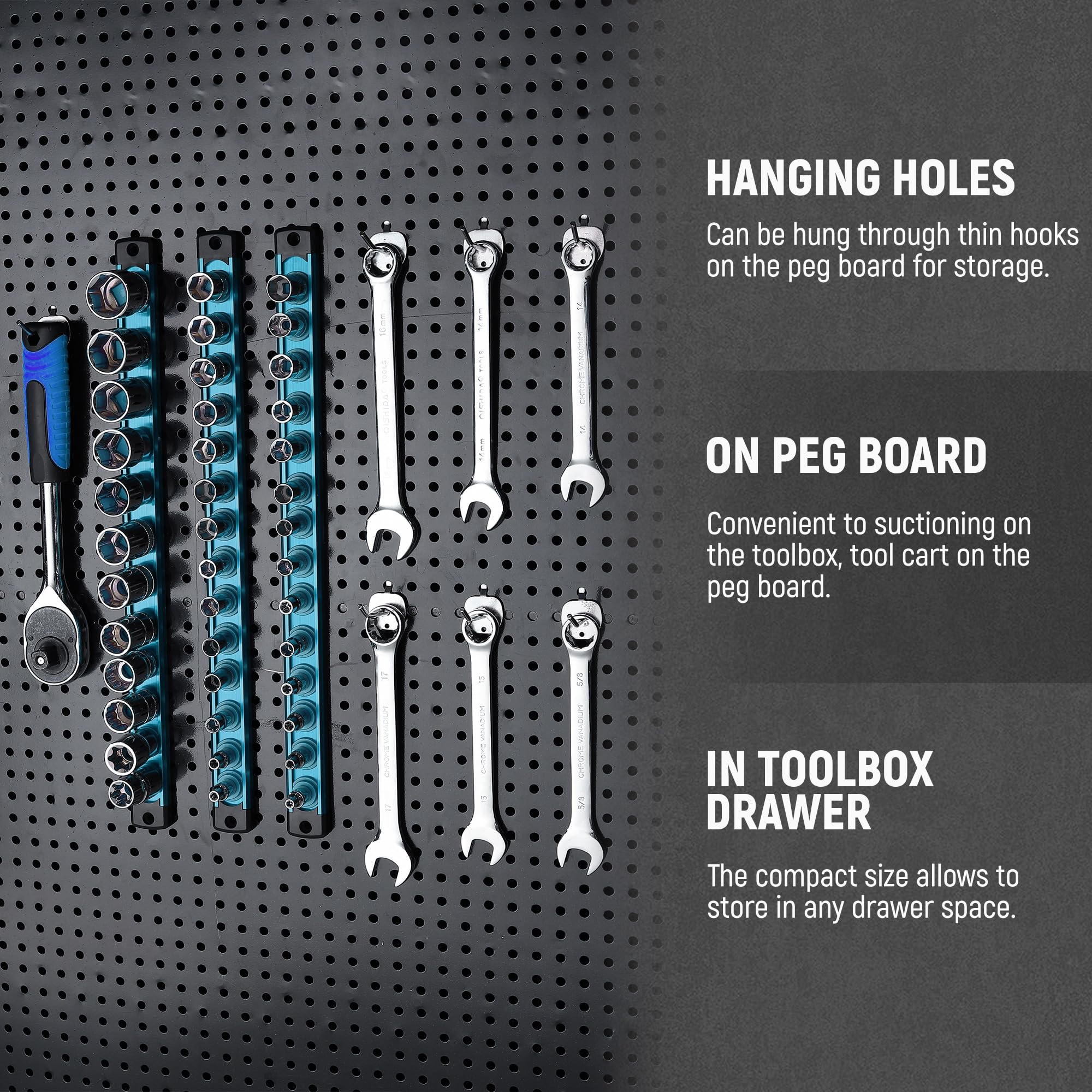 Snapklik.com : ALOANES Magnetic Socket Organizer Set, 6-Piece Heavy ...