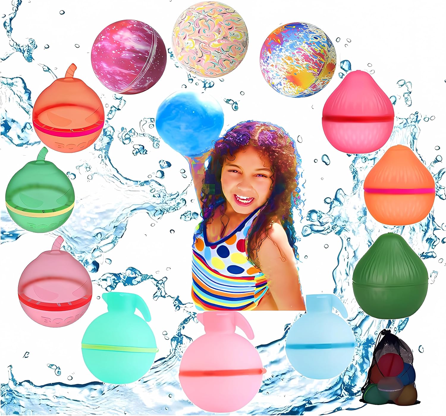Amazon.com: 12 Pcs Reusable Water Balloons, Pool Beach water Toys for ...