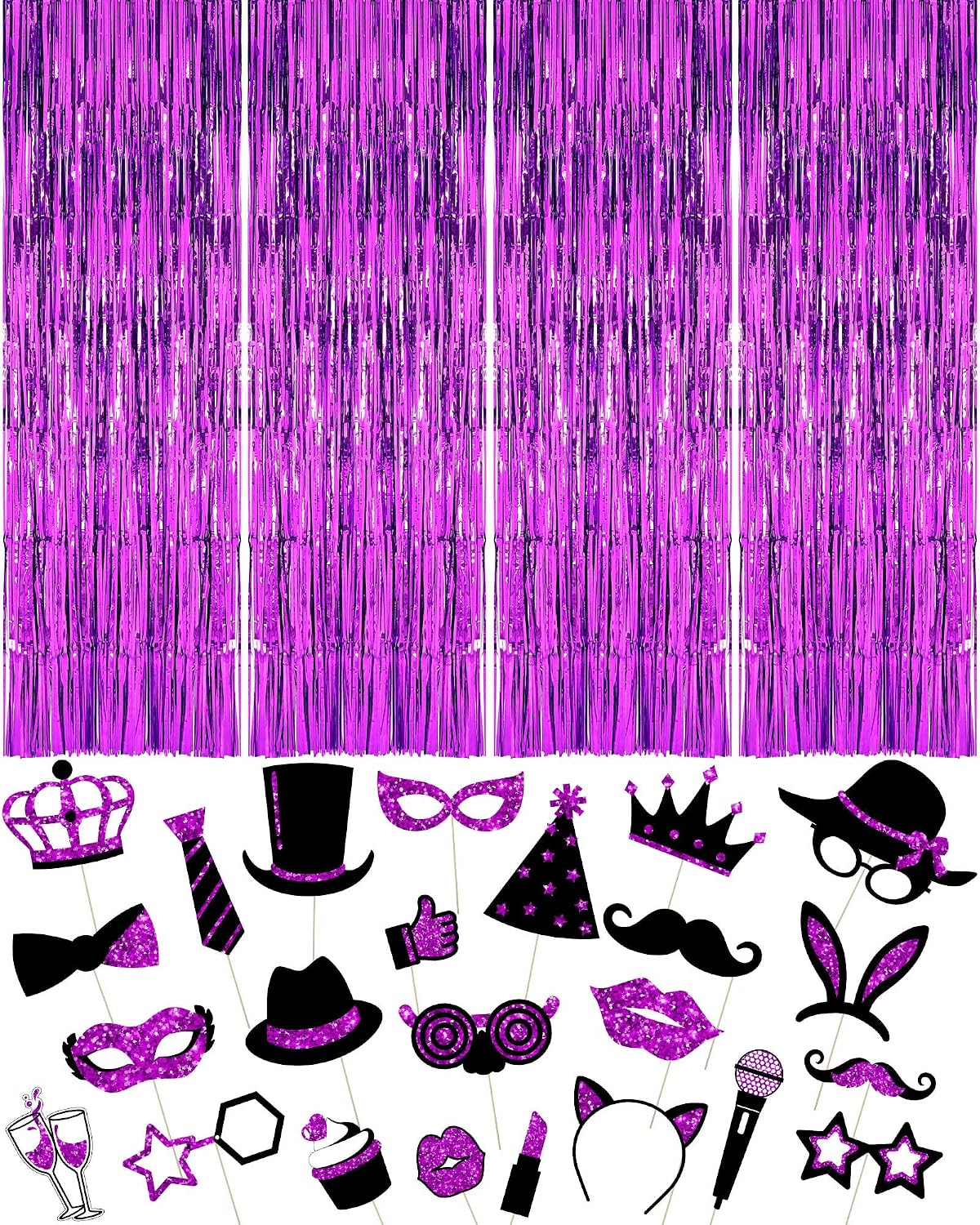 Queekay 28 Pcs Graduation Photo Booth Props Mix of 24 Photo Props, 4 ...