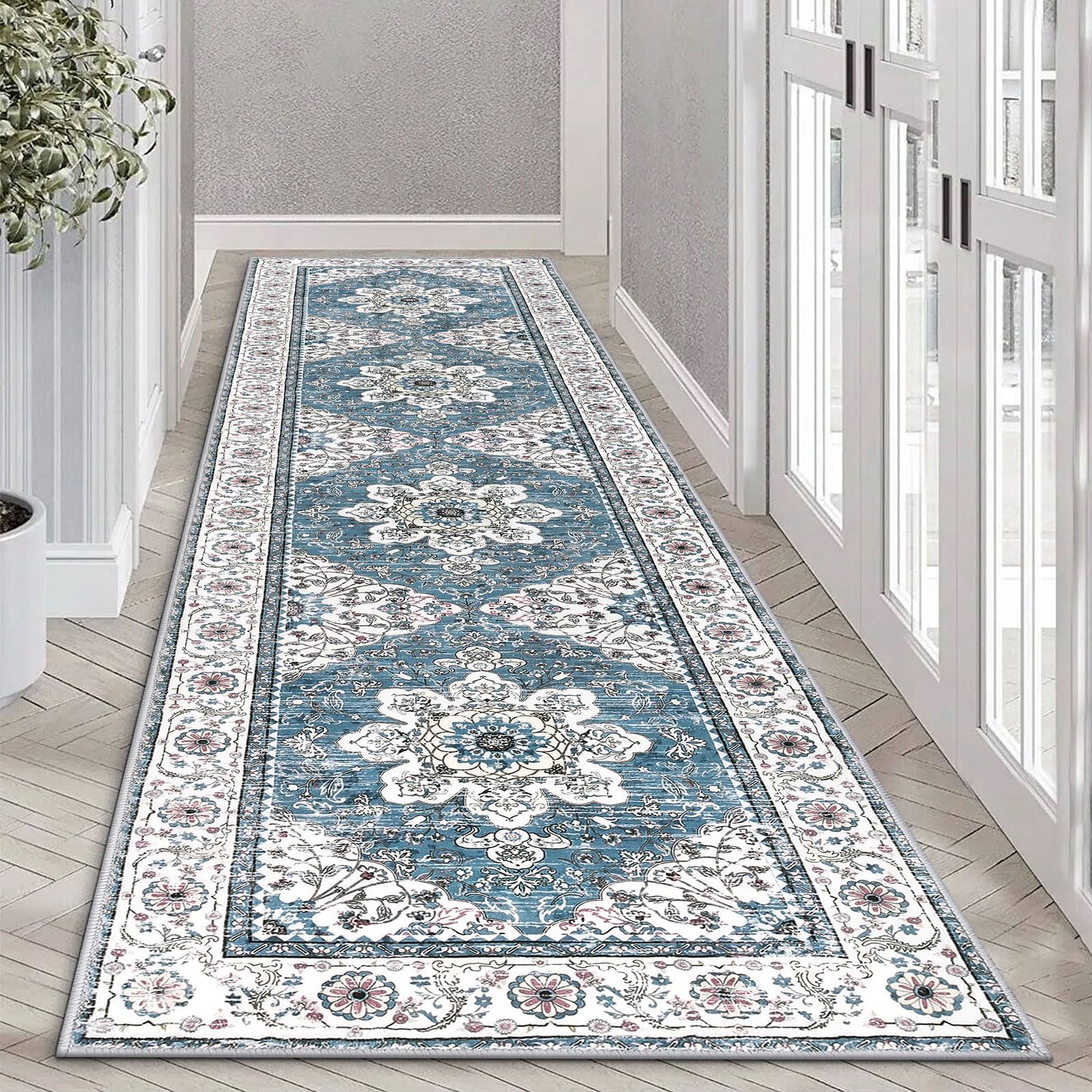 Amazon.com: MUJOO Hallway Runner Rug 2'x8' Teal Long Rug Runners Boho ...