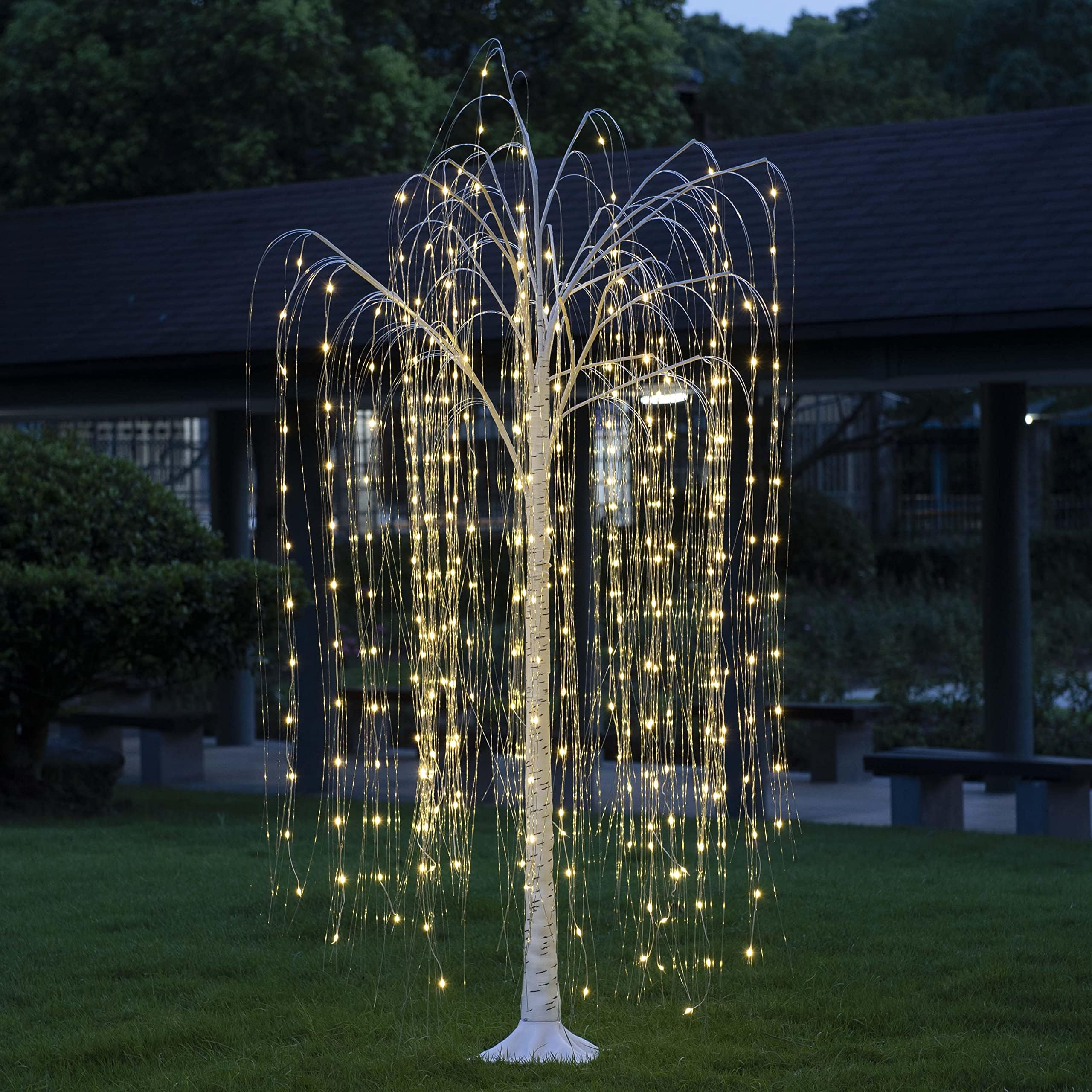 Amazon.com: LITBLOOM Lighted Flokced Tree with Fairy Lights 6FT 330 LED ...