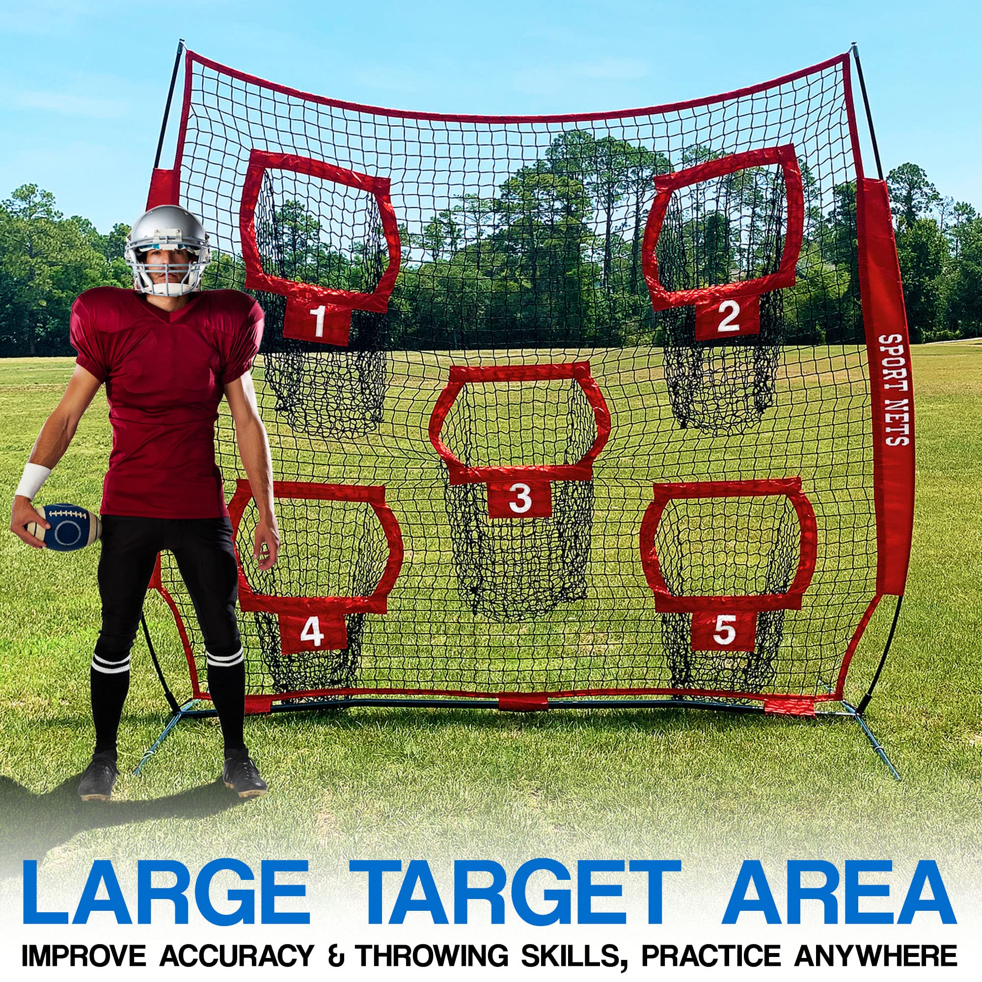 Heavy Duty 7x7 Football Throwing Net | Quarterback Training Throwing ...