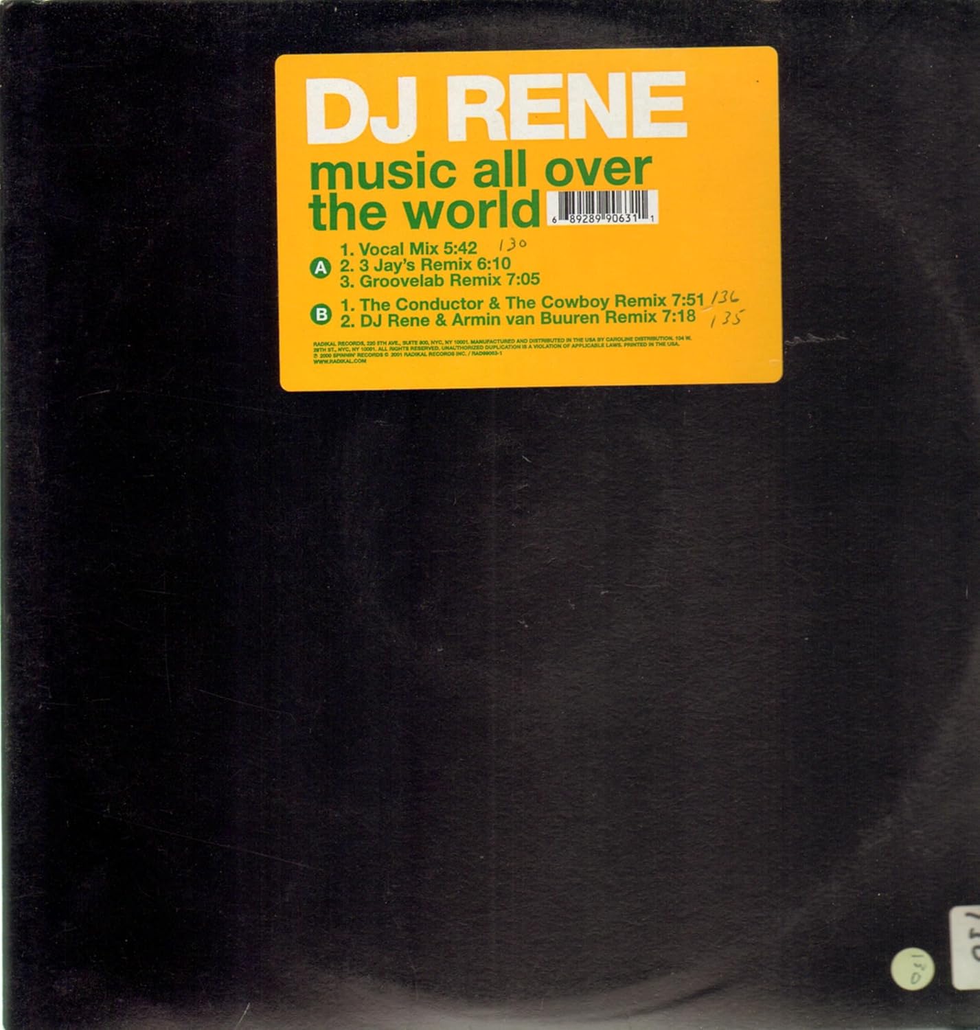 Music All Over the World (Vinyl): DJ Rene: Amazon.ca: Music