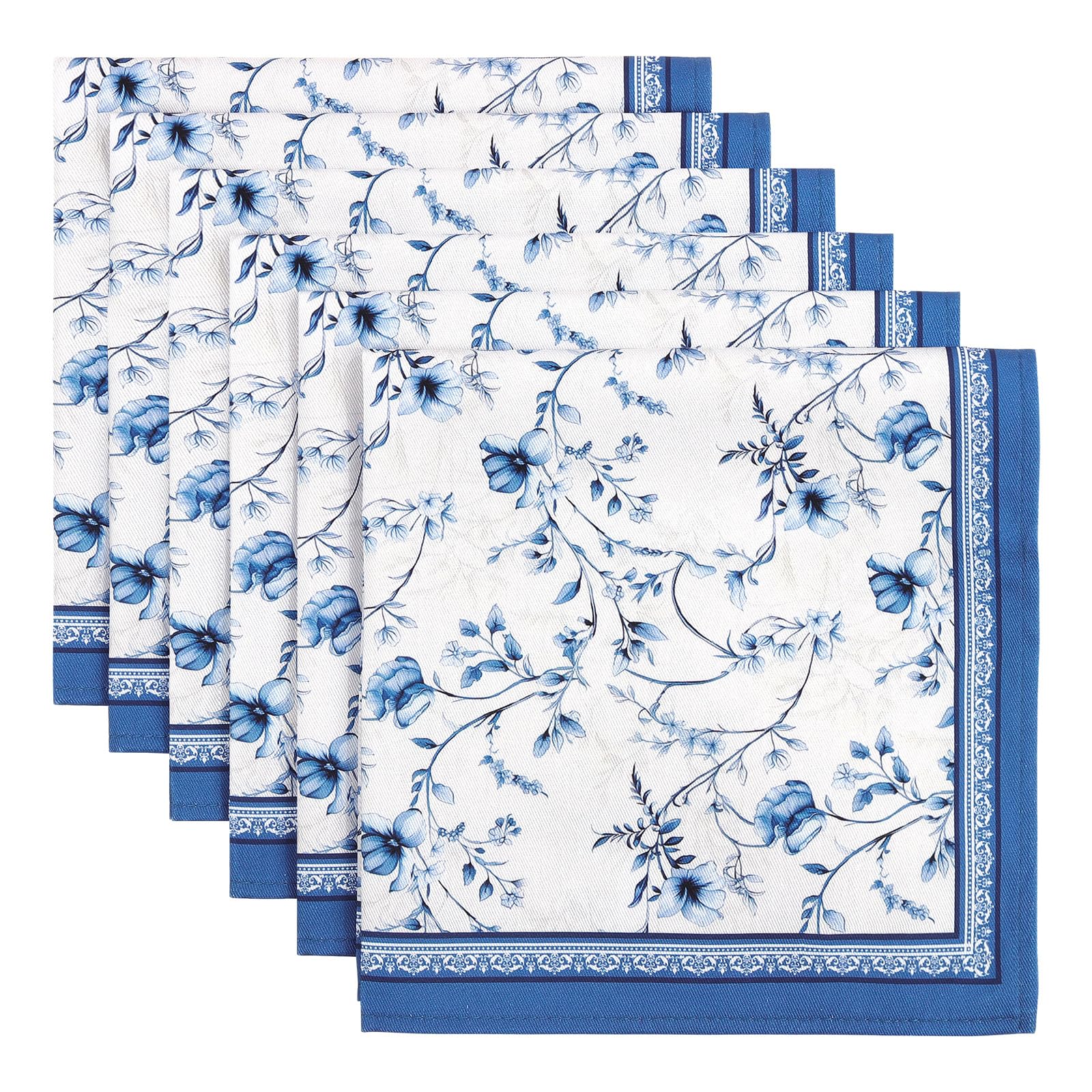 Amazon.com: Arquiel Blue Rose Watercolor Floral Print Cloth Napkins 100 ...
