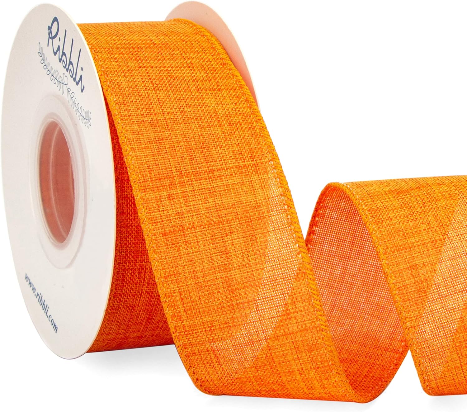 Amazon.com: Ribbli Orange Linen Wired Ribbon, 1-1/2 Inch x 10 Yard ...