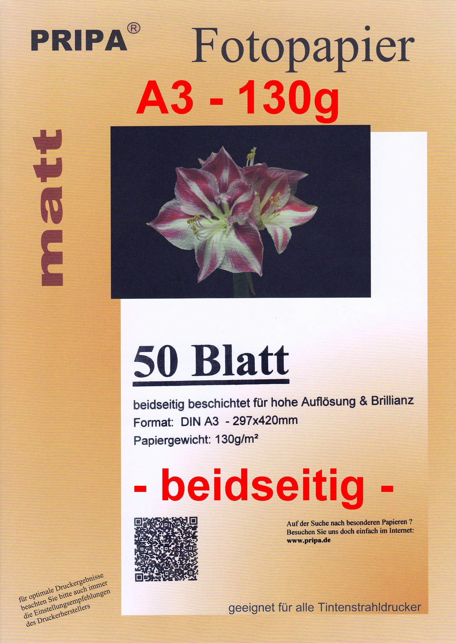 Schwarzwald Mühle Papier DIN A3: 125 Bl. Inkjet Fotopapier Premium matt 160 g/m² A3 ...