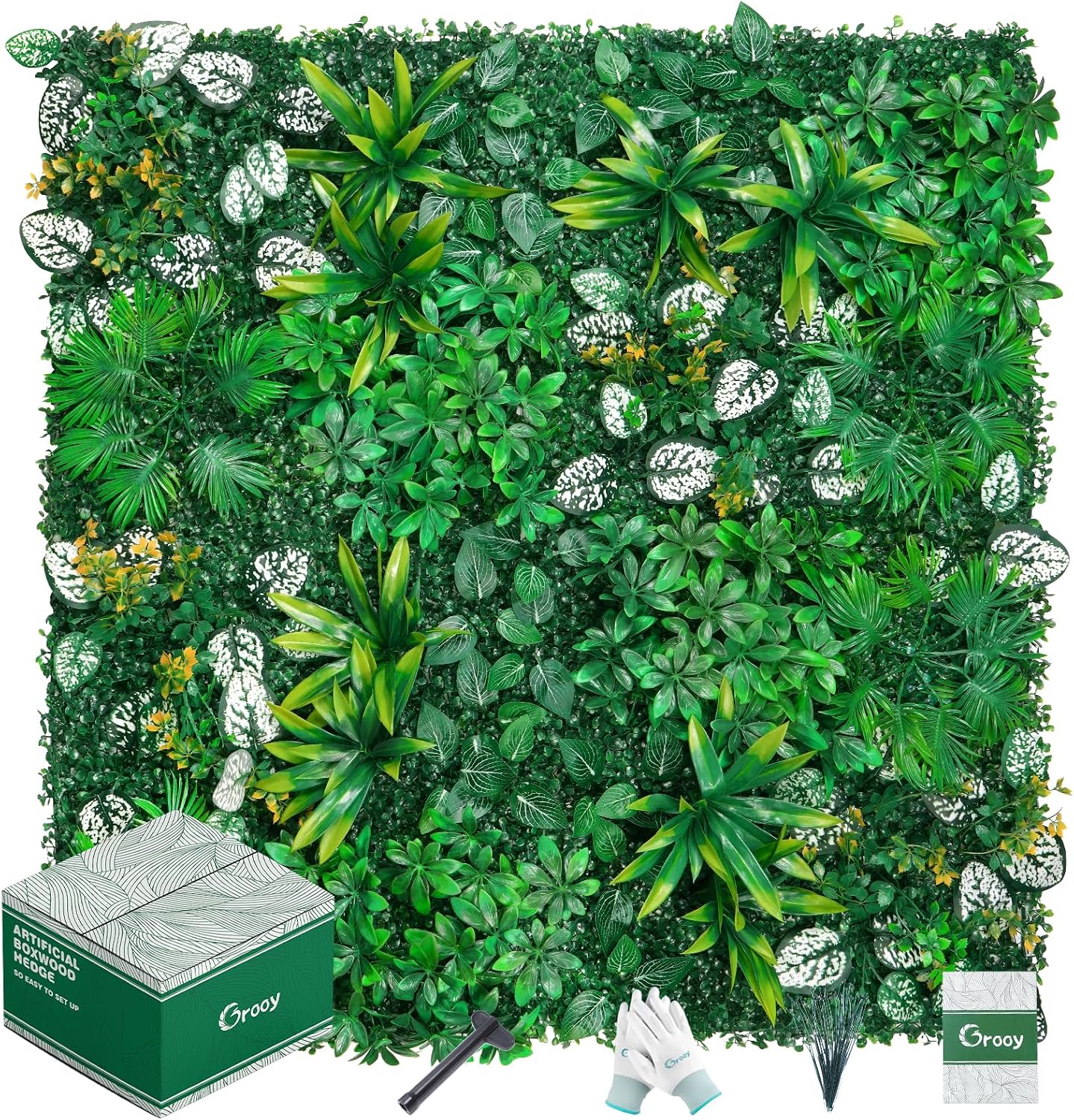 Amazon.com : Grooy Artificial Hedge Grass Wall, Green Wall Panels 20 ...