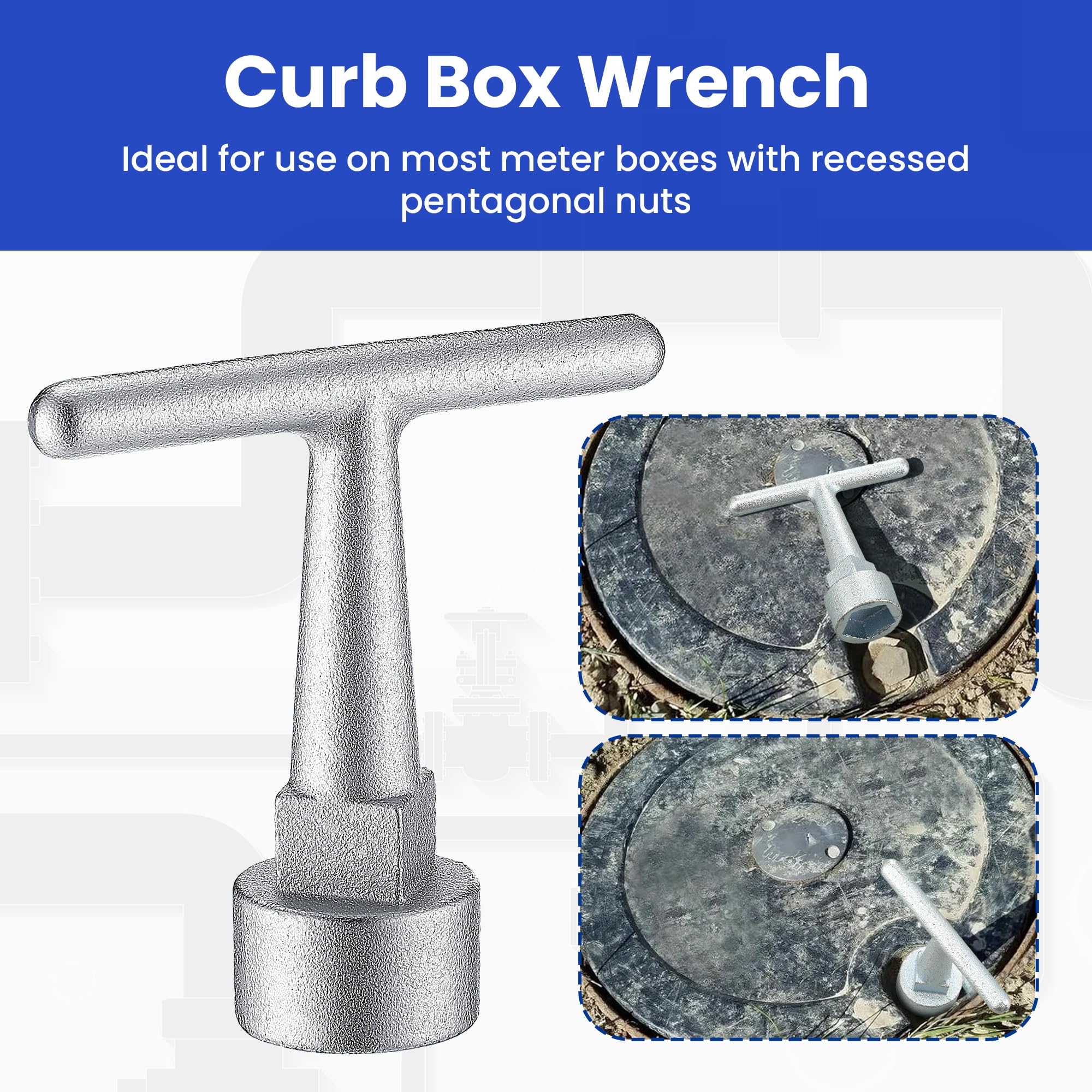 Snapklik.com : Enhon Curb Box Wrench For Pentagon Curb Boxes, Water ...