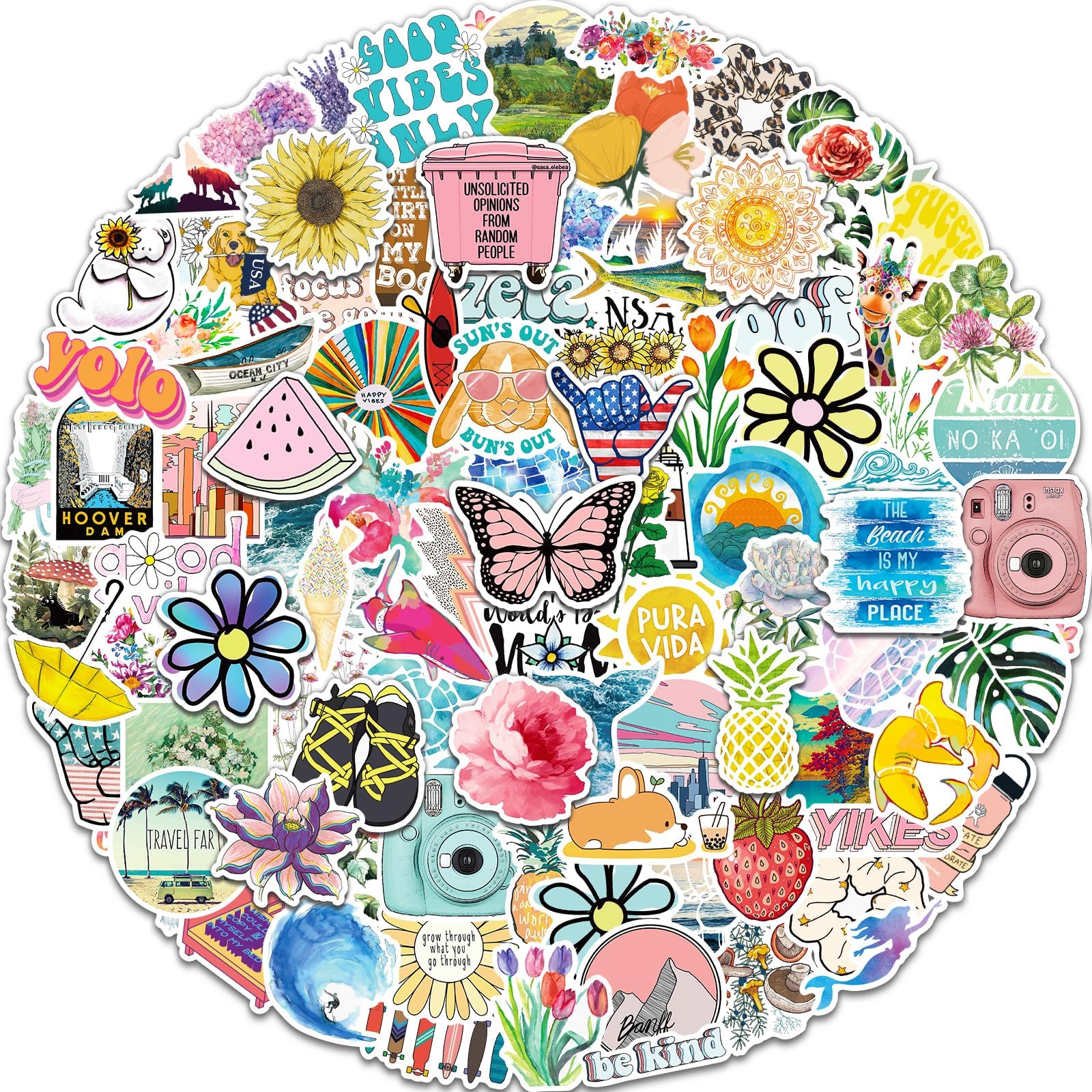 Amazon.com: Large 100 Pcs Cute Stickers for Kids, Water Bottle Stickers ...