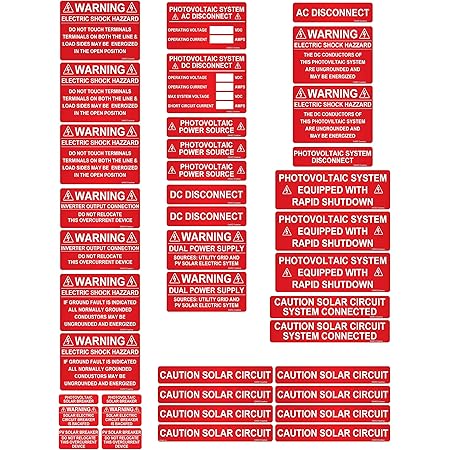 Amazon.com : 100-102_Solar Safety Labels- Pack of 43-2014, 2017 and ...