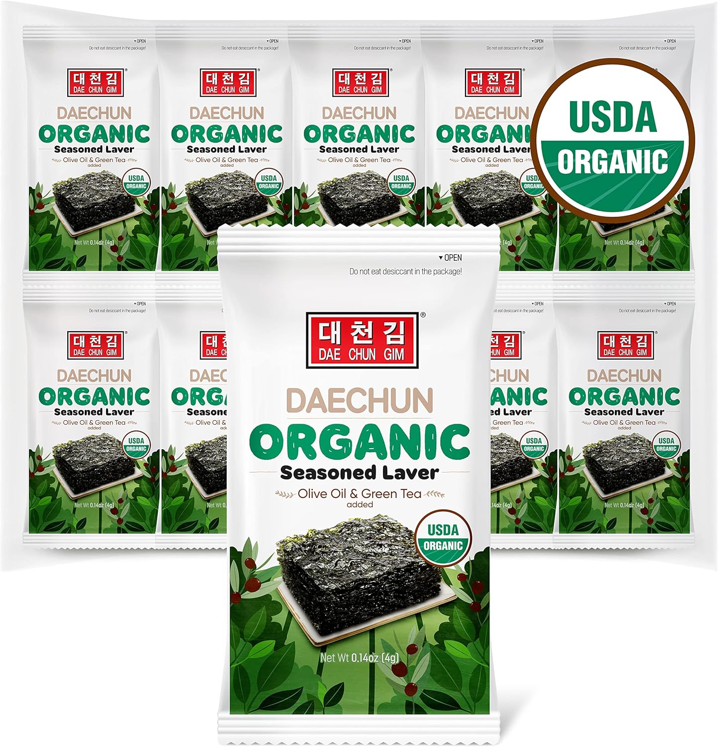 DAECHUN(Choi's1) Organic Seaweed Snack, 20 Pack, Organic Olive Oil ...