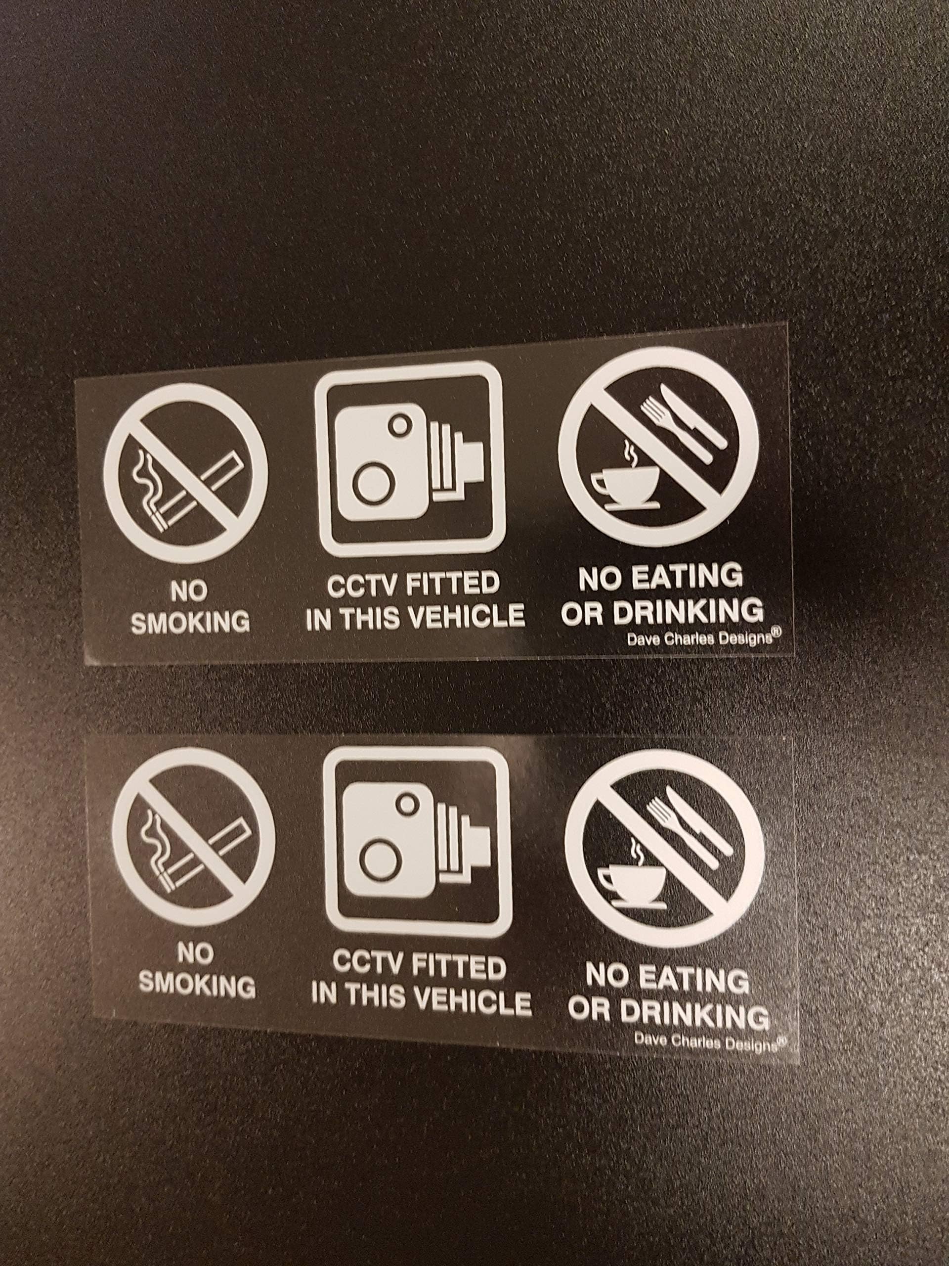 USSP&S 2x No Smoking or Vaping in this Vehicle Sticker Sign 75x100mm ...