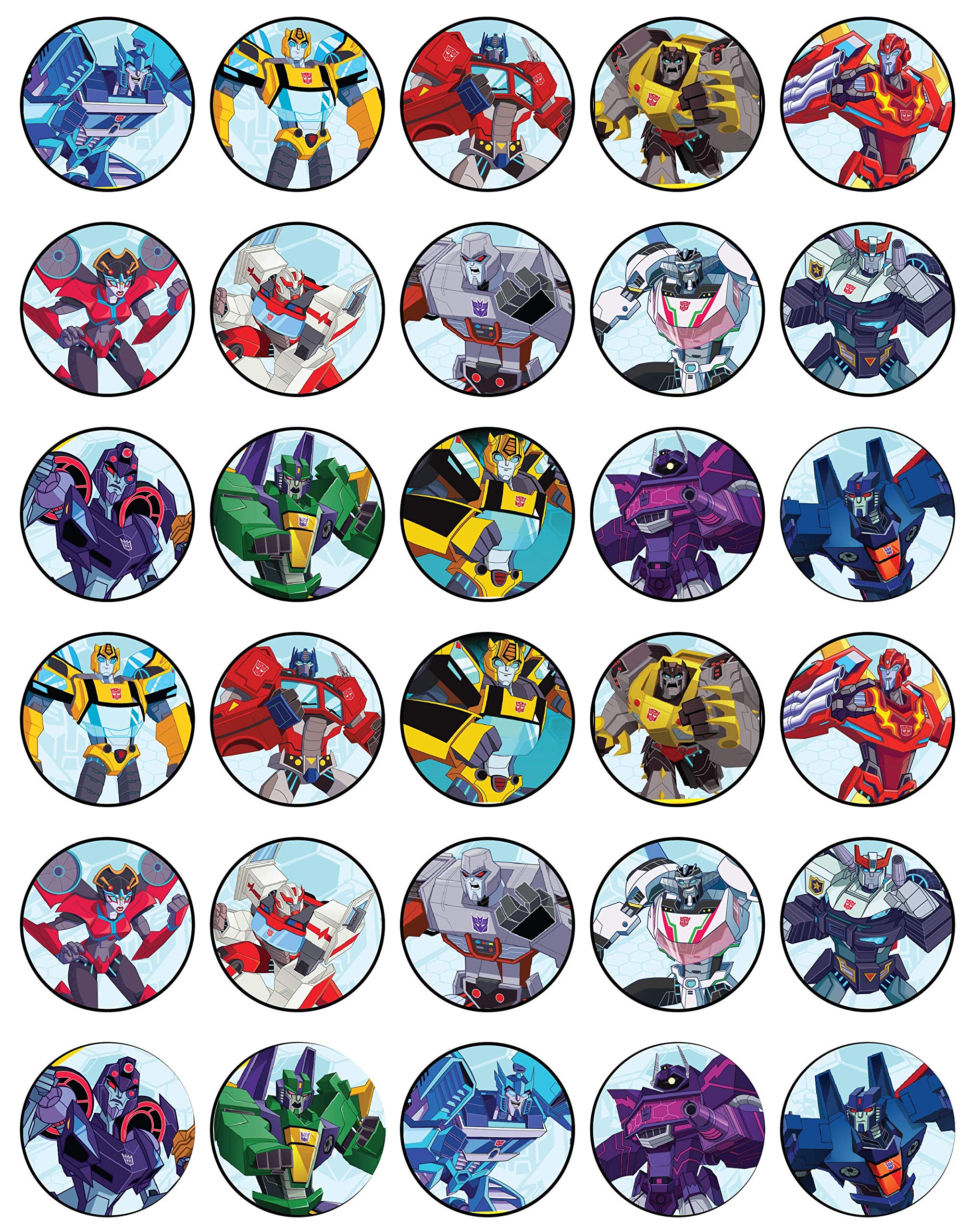 Buy 30 x Edible Cupcake Toppers Themed of Transformers Yberverse ...
