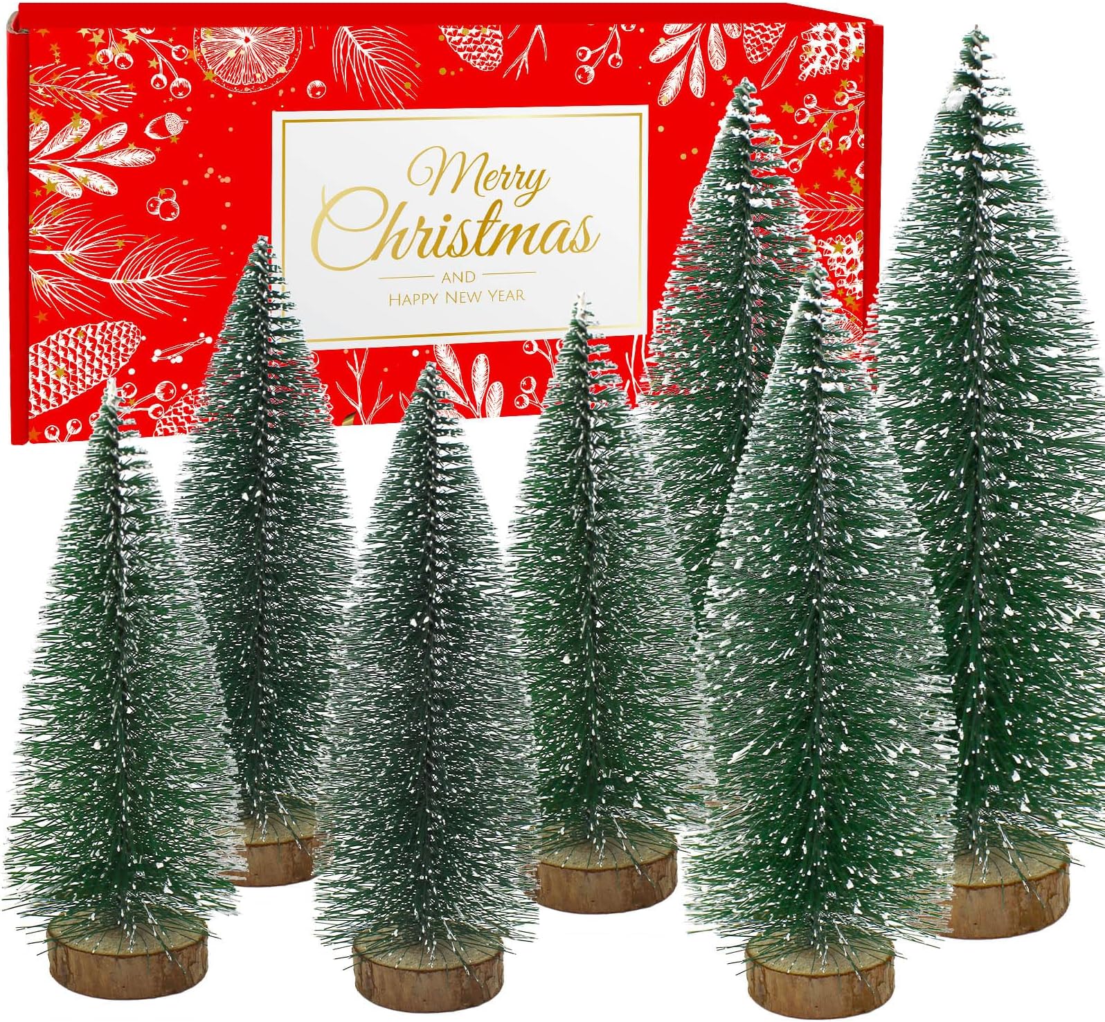Amazon.com: NotiGat 5pcs Small Christmas Tree Tabletop Decor Mini ...