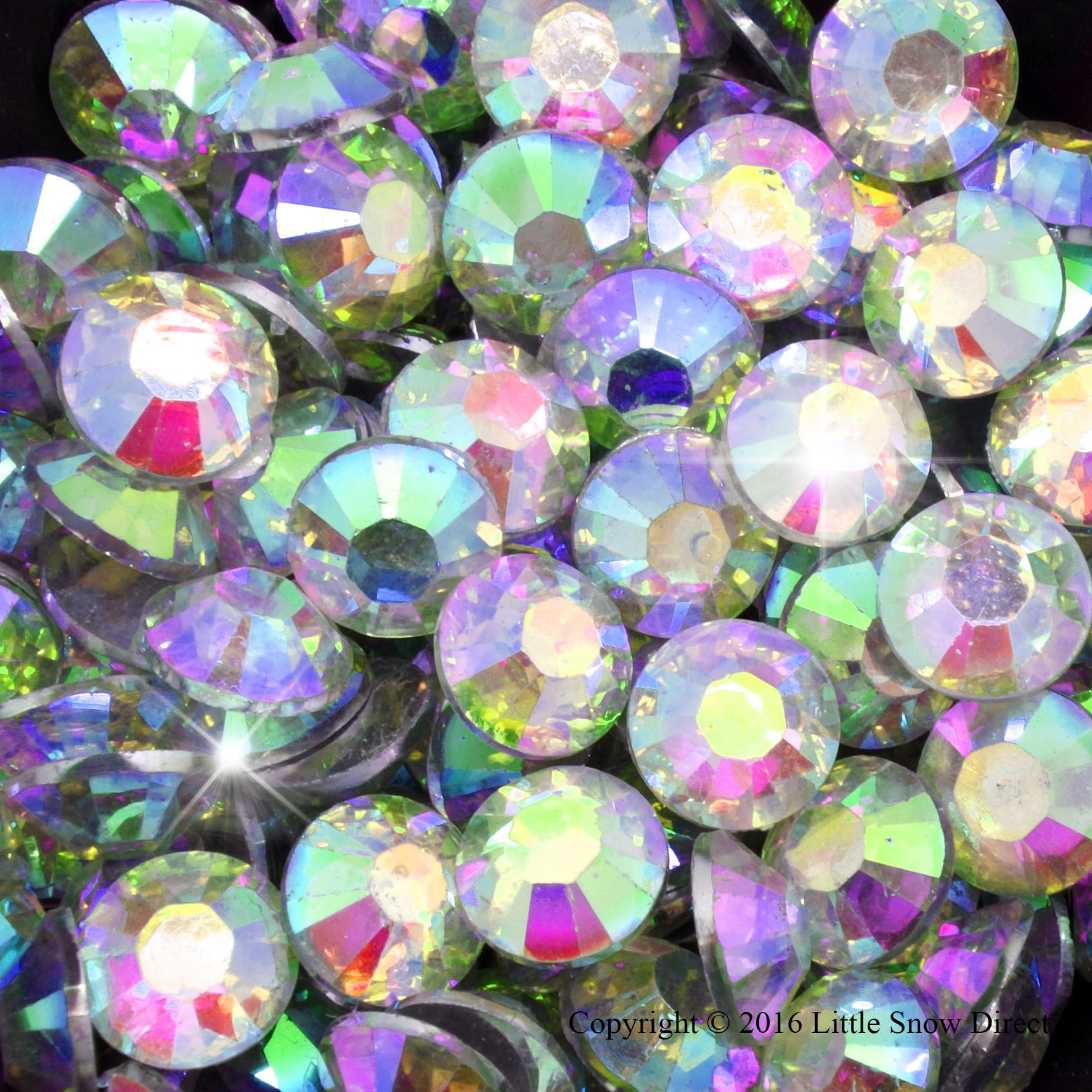 TOAOB 800pcs Crystal AB Rhinestones Flat Back Resin Gems Stickers 7 ...