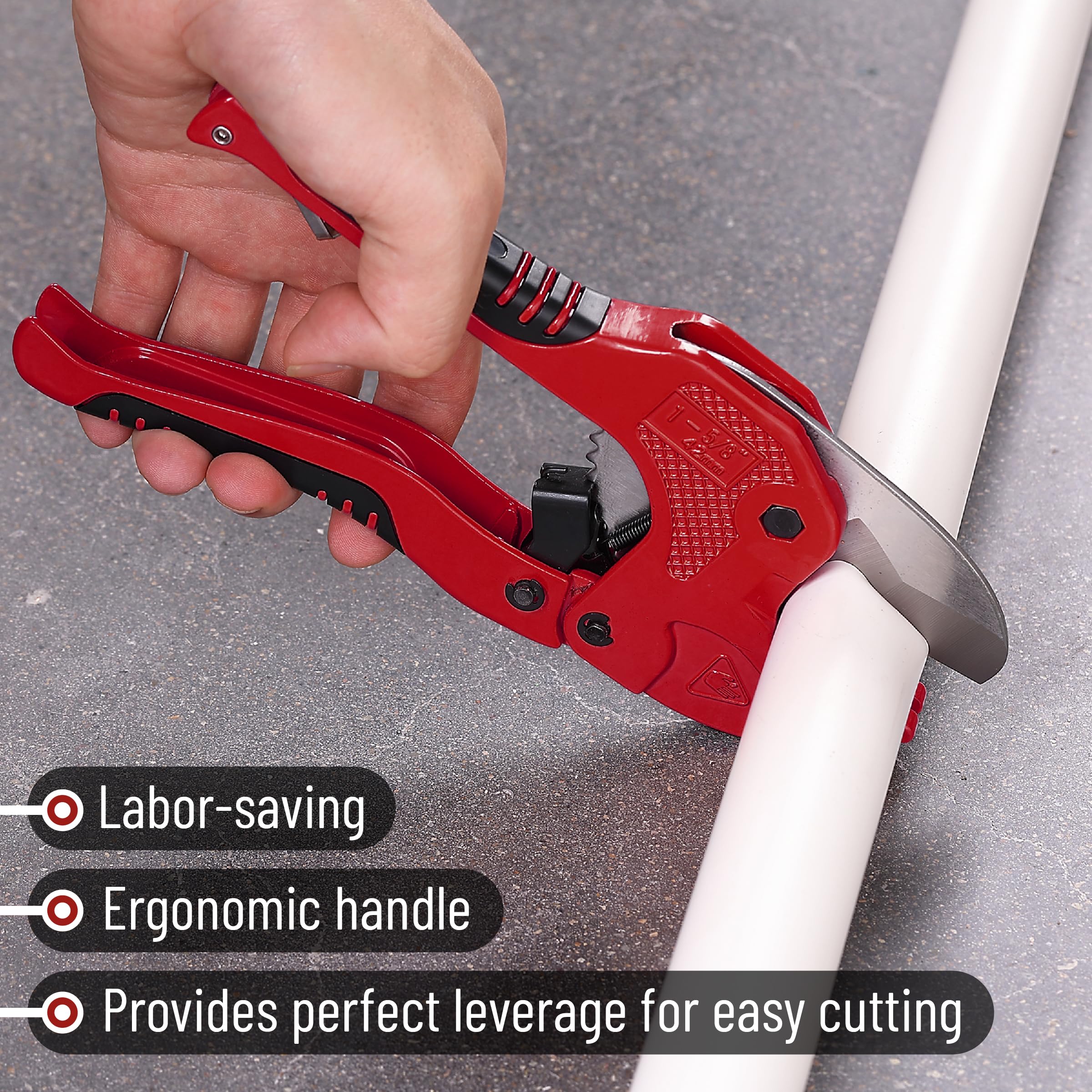 Snapklik.com : Bates- PVC Pipe Cutter, Cuts Up To 1-1/4", Red ...