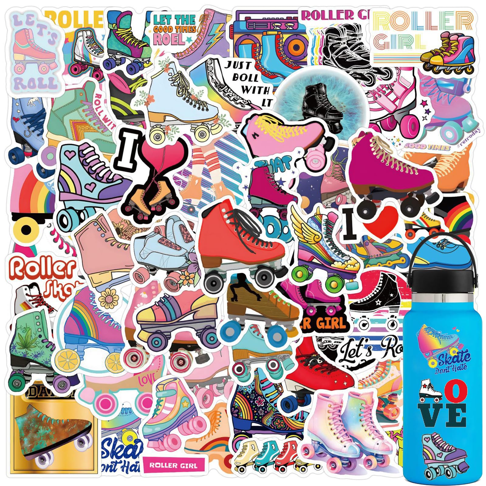 Amazon.com: 110Pcs Roller Skating Stickers Figure Skating Stickers ...