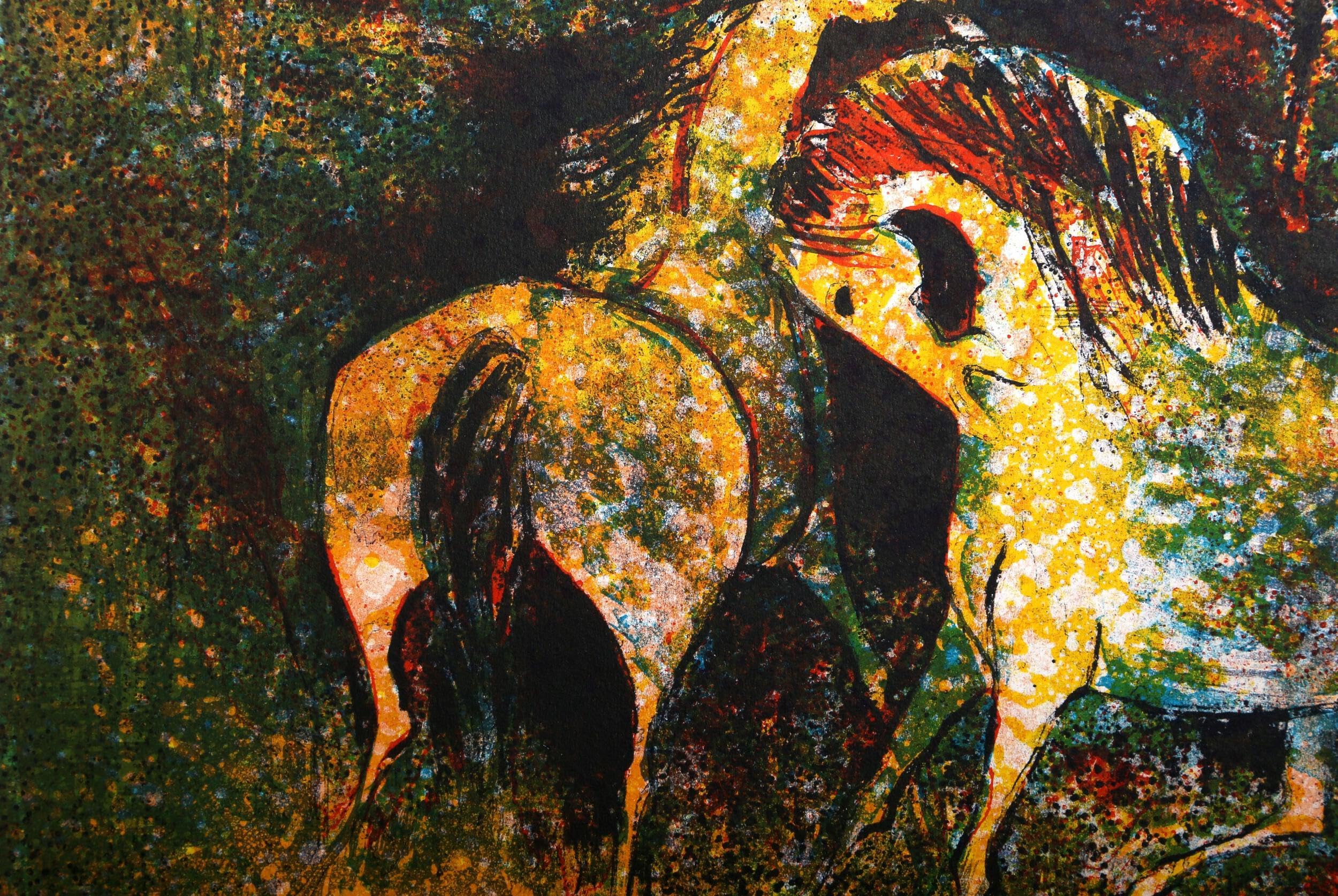 Caballos A La Luz De La Luna CABALLOS, 2 LÁMINAS QUE BRILLAN CON LA