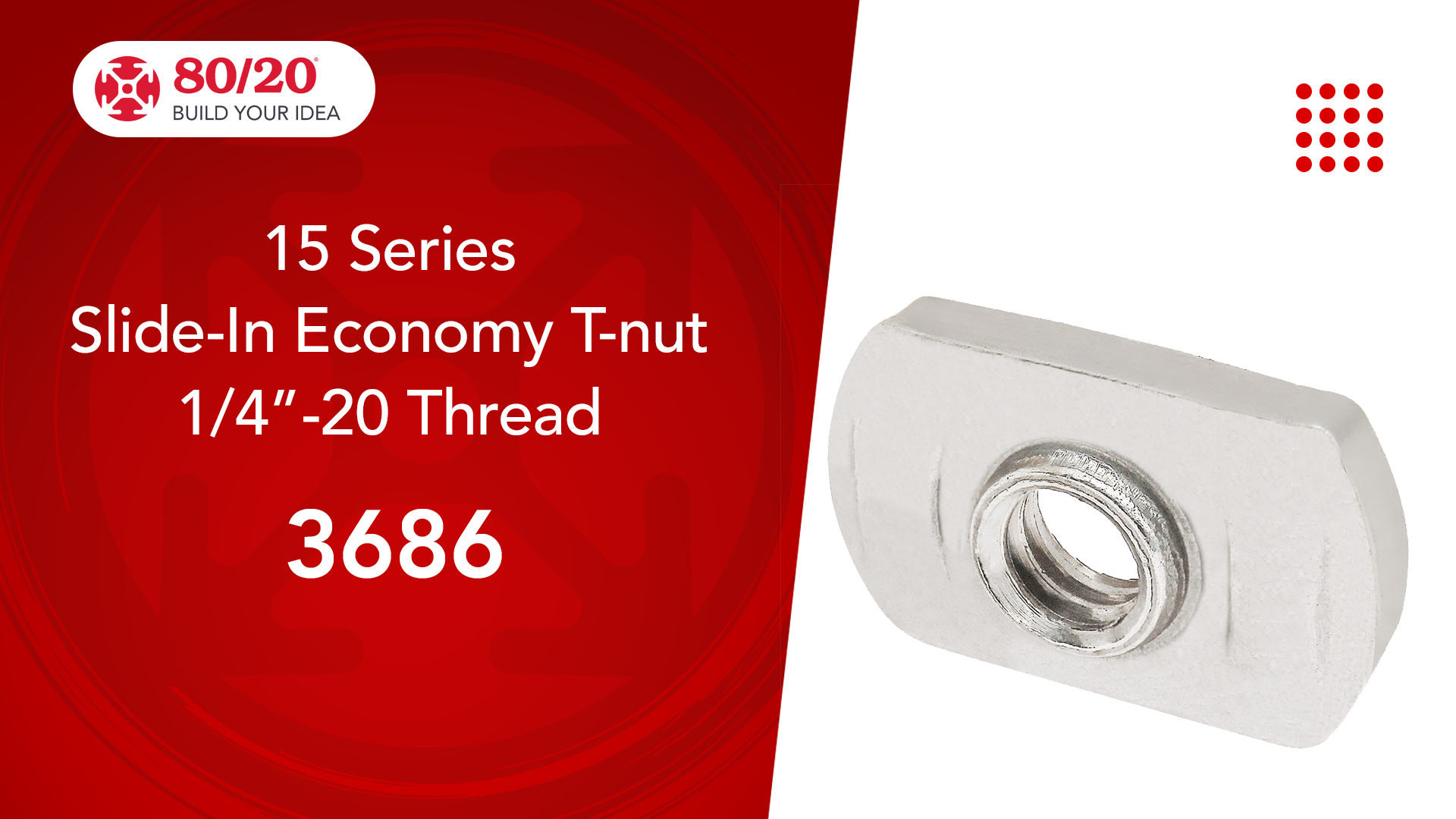 T Nuts 1/4-20 CHANNEL T-slot 8020, 3280, 10 Series 1/4-20 1/4 Double ...