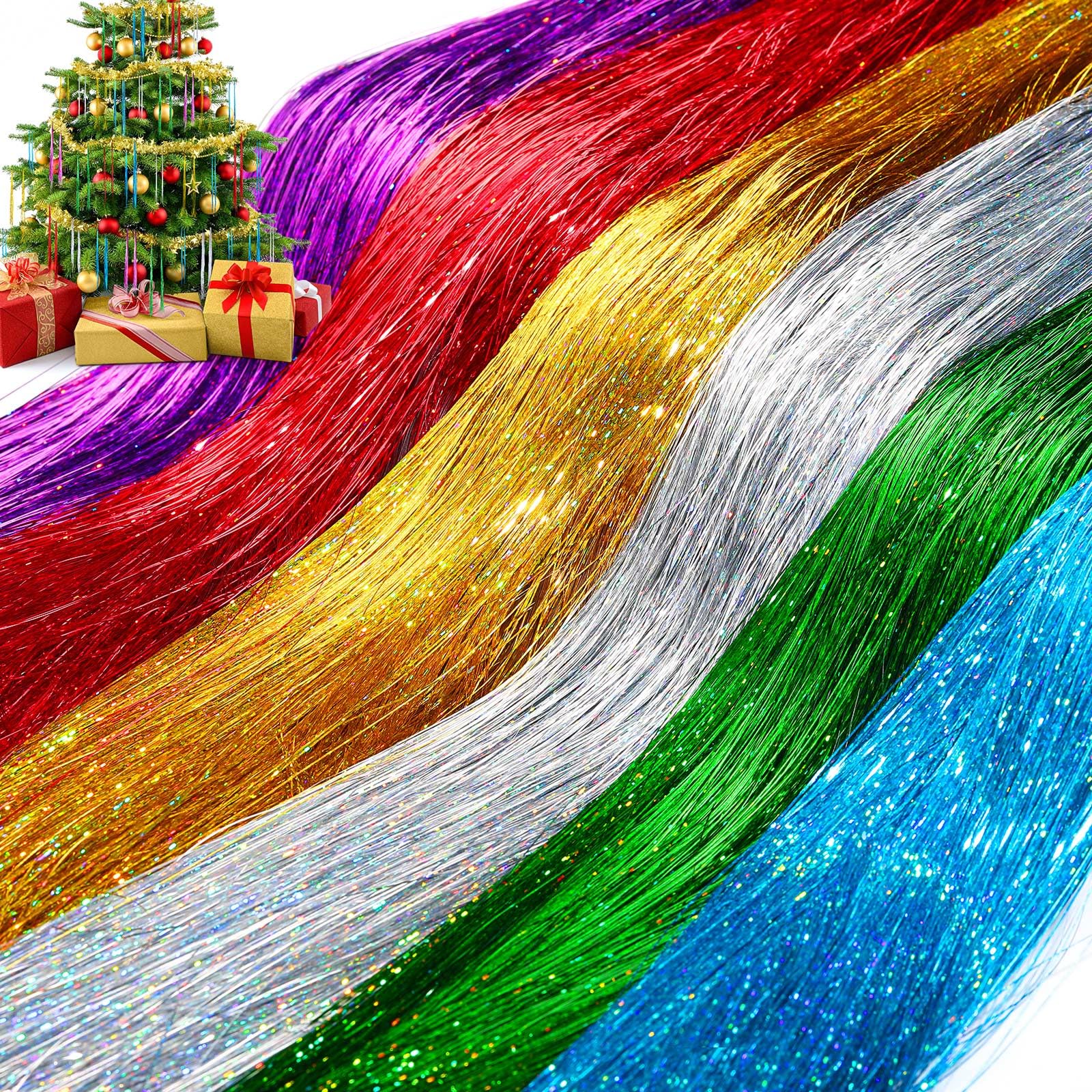Amazon.com: Lyrow 40000 Strands Tinsel Icicles 19.7 inch Christmas Tree ...