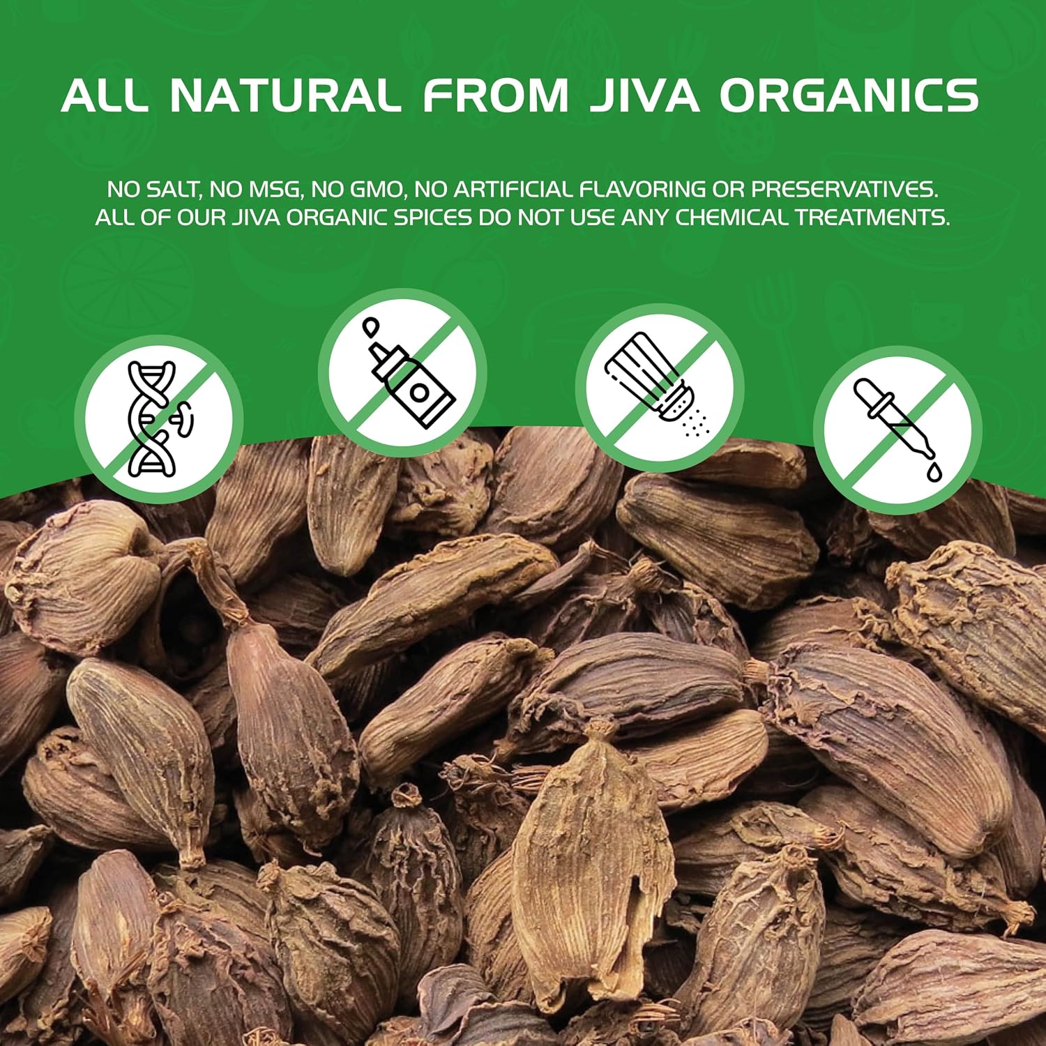 Jiva Organics Bolsa de cardamomo negro orgánico de 3.5 onzas – Indian ...