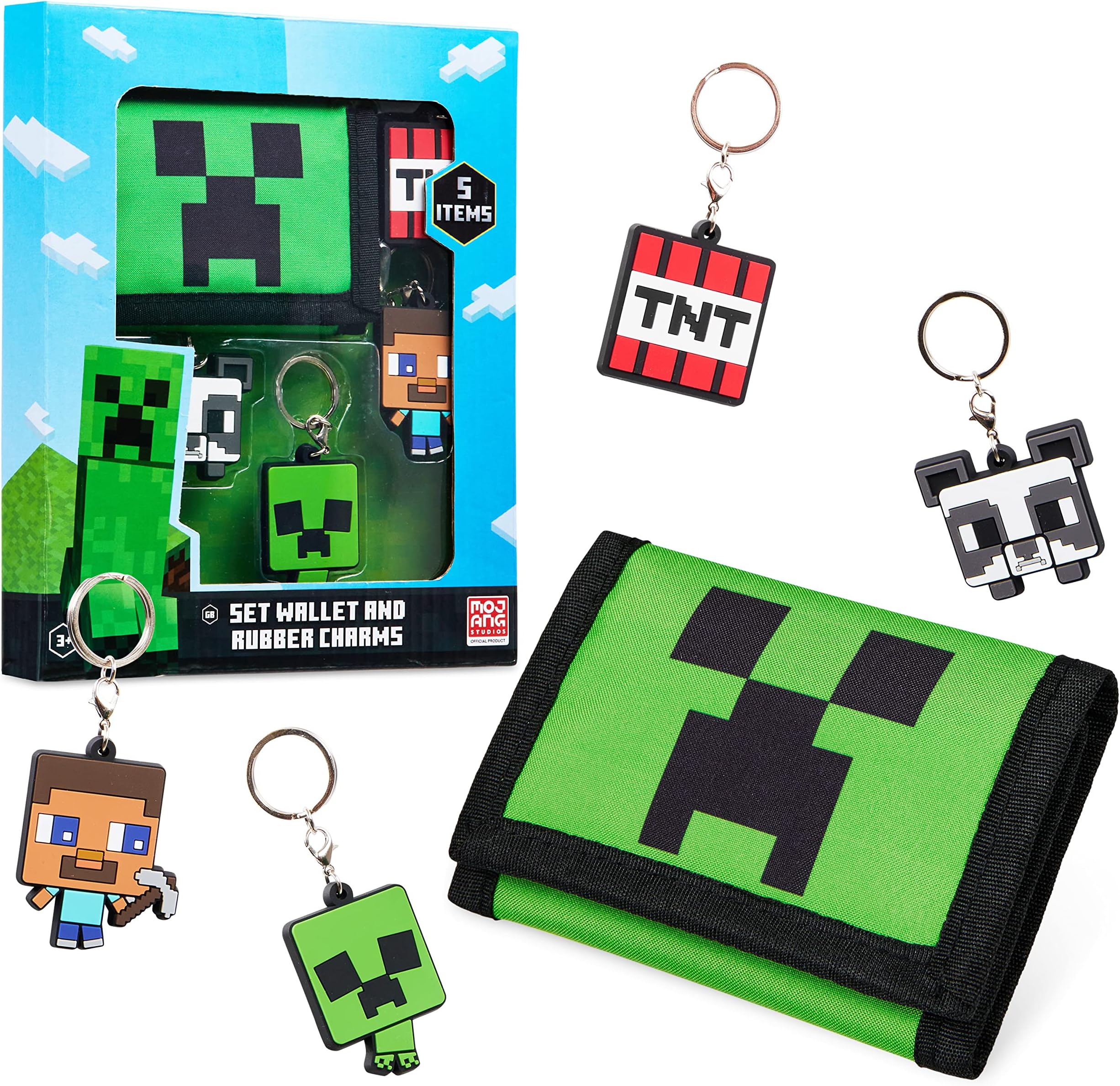 Amazon.com: Minecraft Creeper Pattern Nylon Tri-Fold Wallet Multi ...