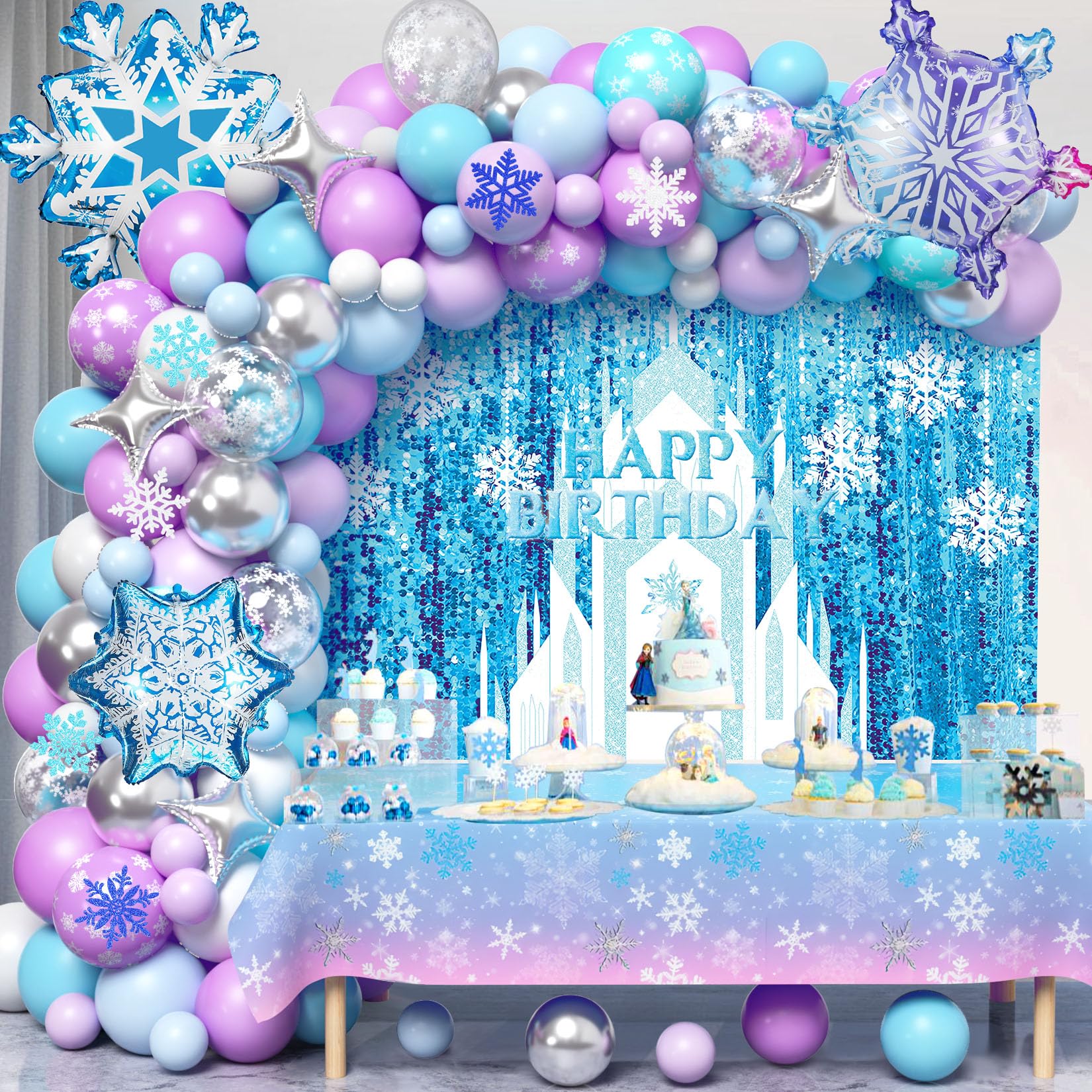Frozen Party Backdrop Frozen Party Decoration Snowflake Elsa Girl