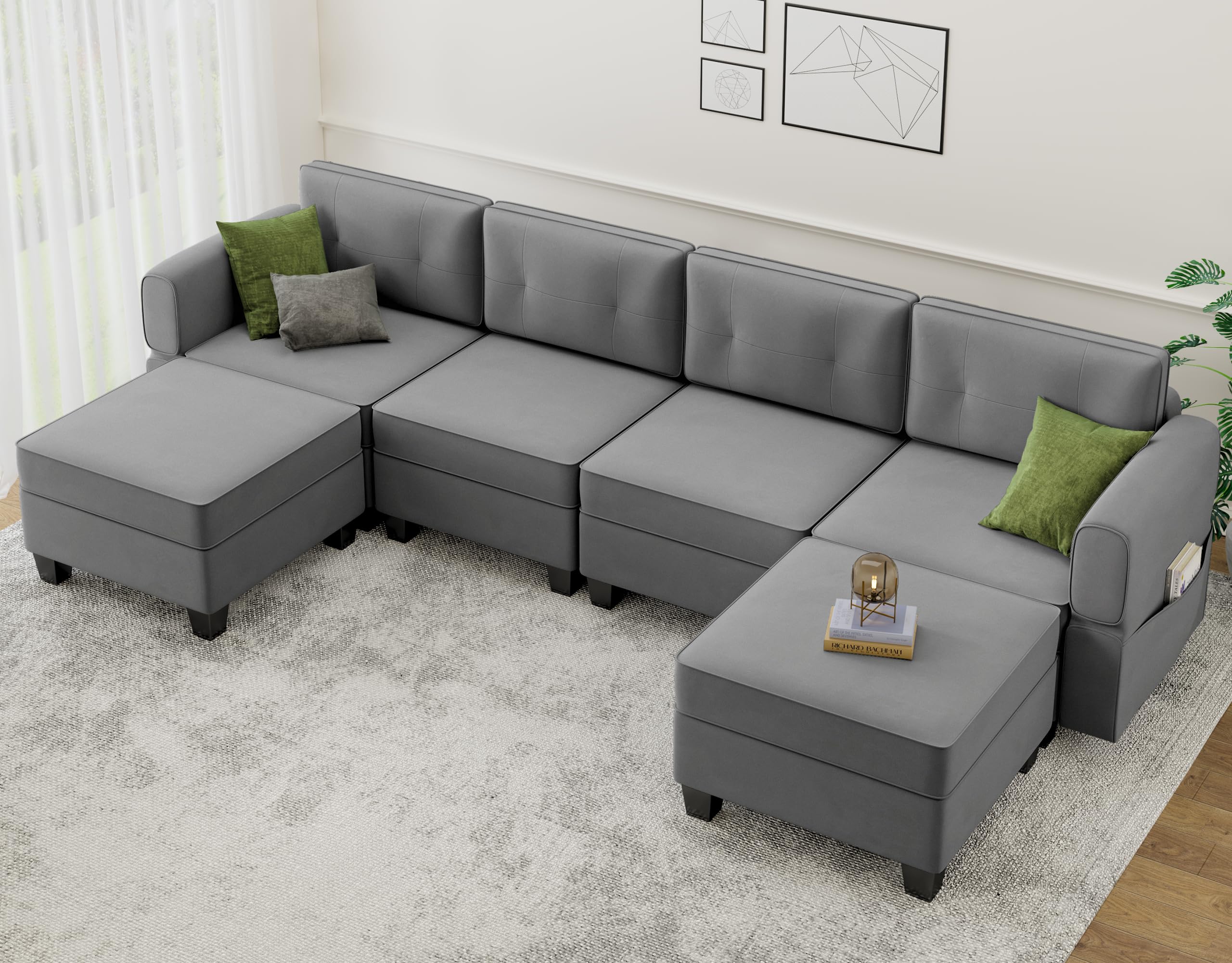 Amazon.com: AYEASY Modular Sectional Sofa, Convertible Sectional ...