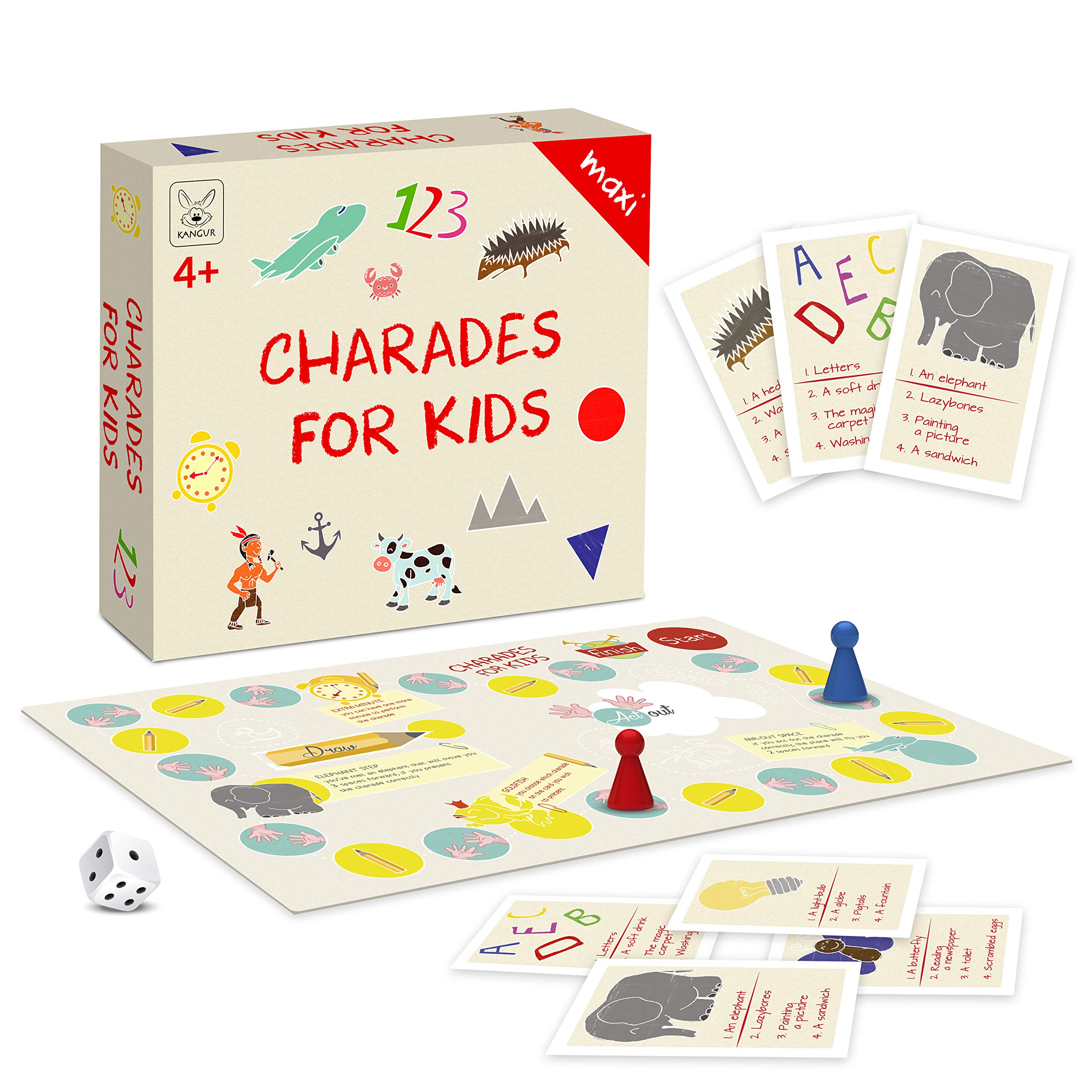 Buy Kangur Kids Charades Board Game Charades For Kids Family Board ...