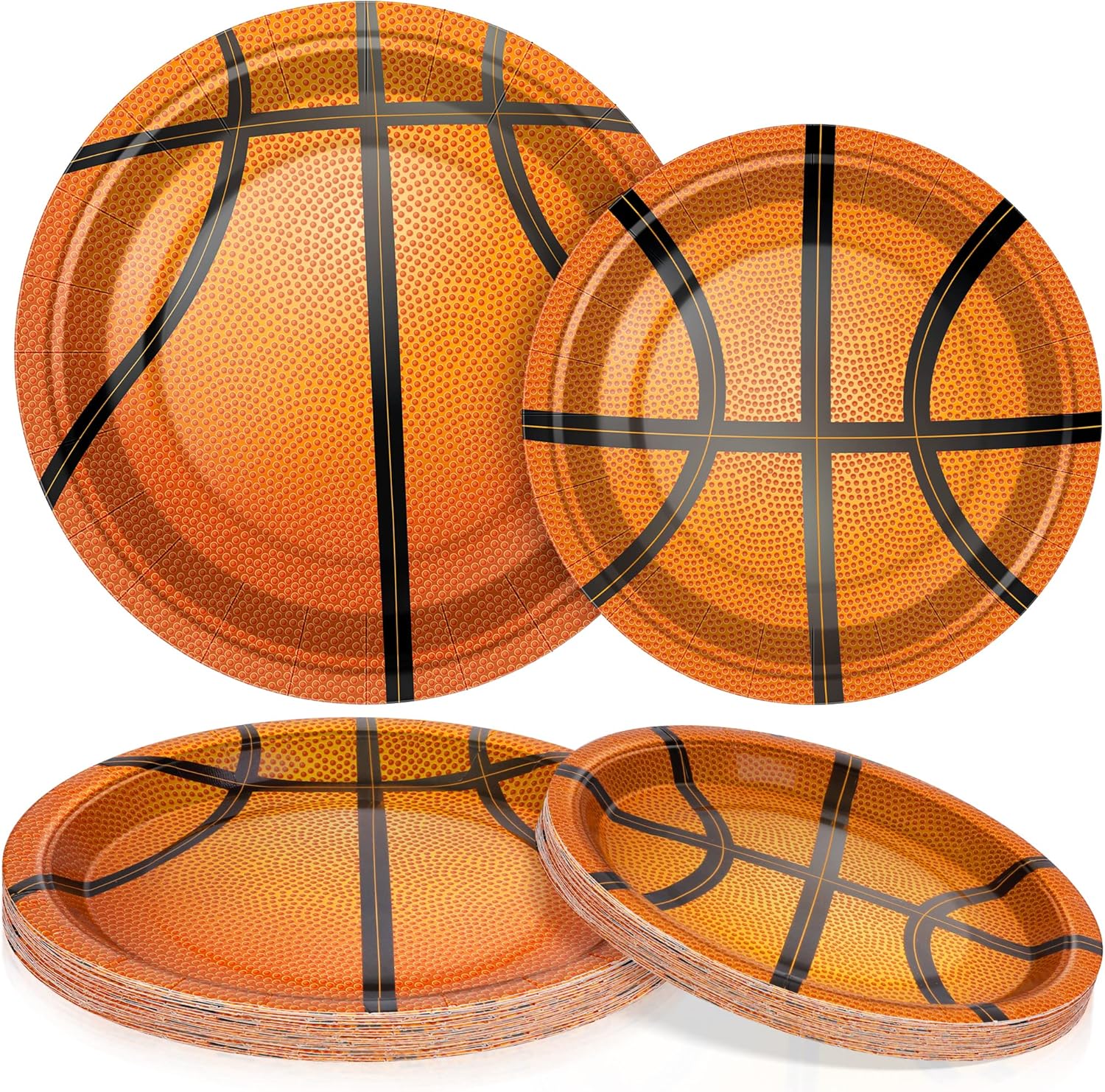 Amazon.com: durony 60 Pieces Basketball Paper Plates Disposable Party ...
