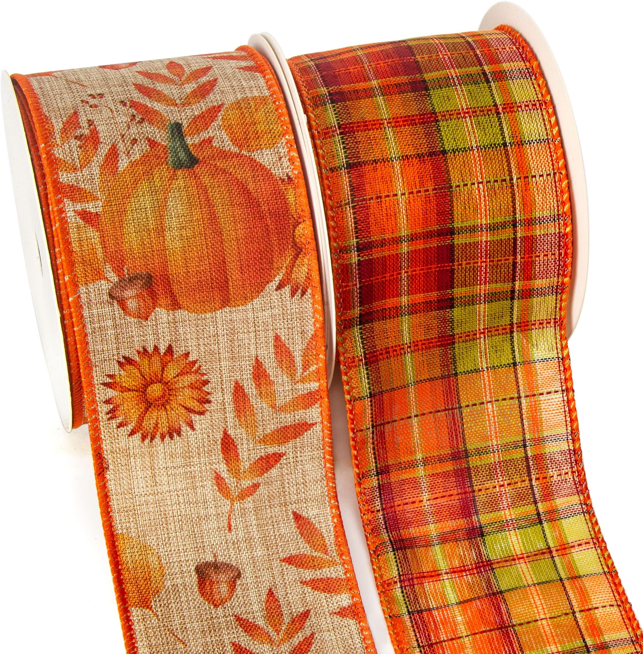 Amazon.com: 6 Rolls 30 Yards Fall Burlap Ribbon, 2.5″W Buffalo Plaid ...