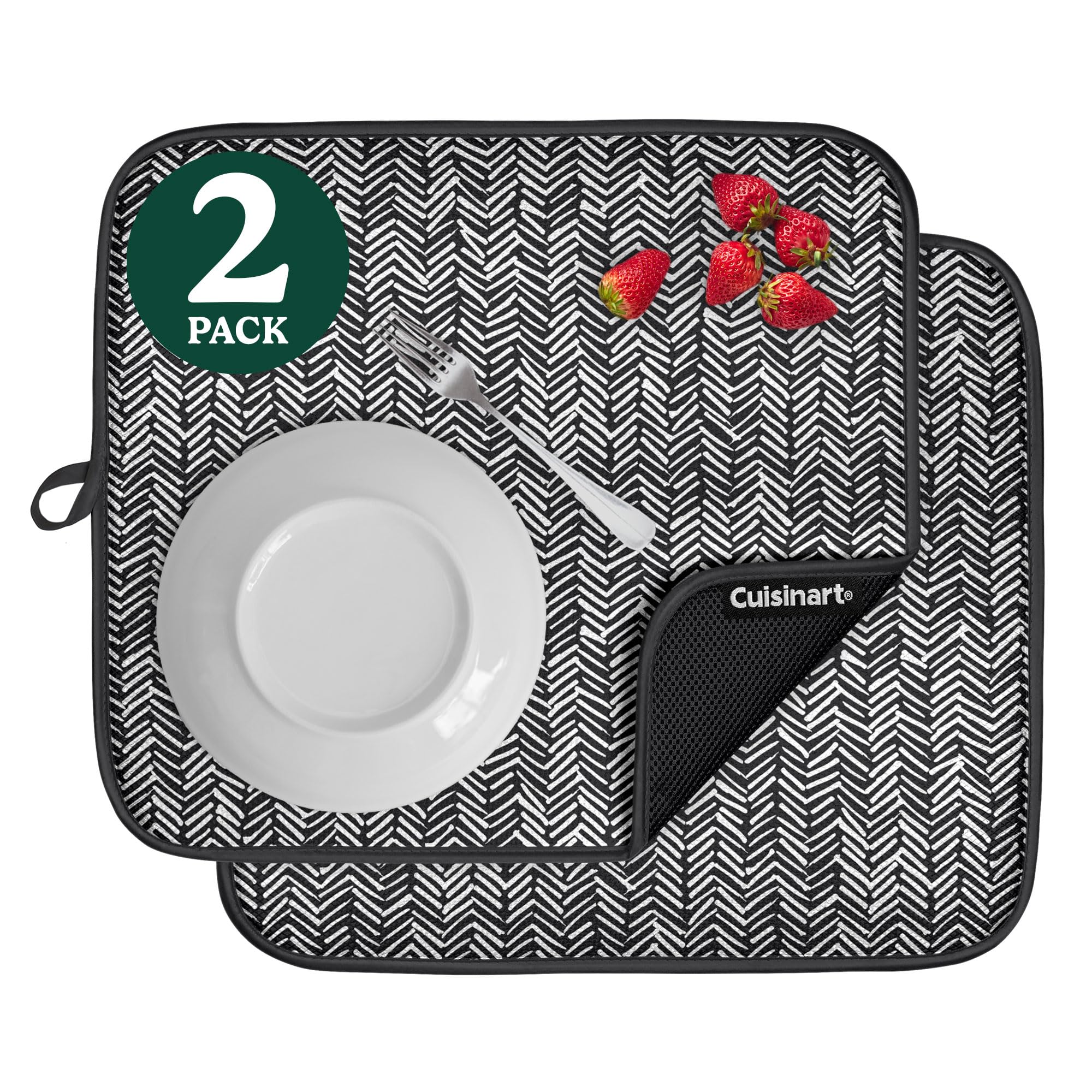 Amazon.com: Cuisinart Dish Drying Mats for Kitchen Counter - (2) 16" x ...