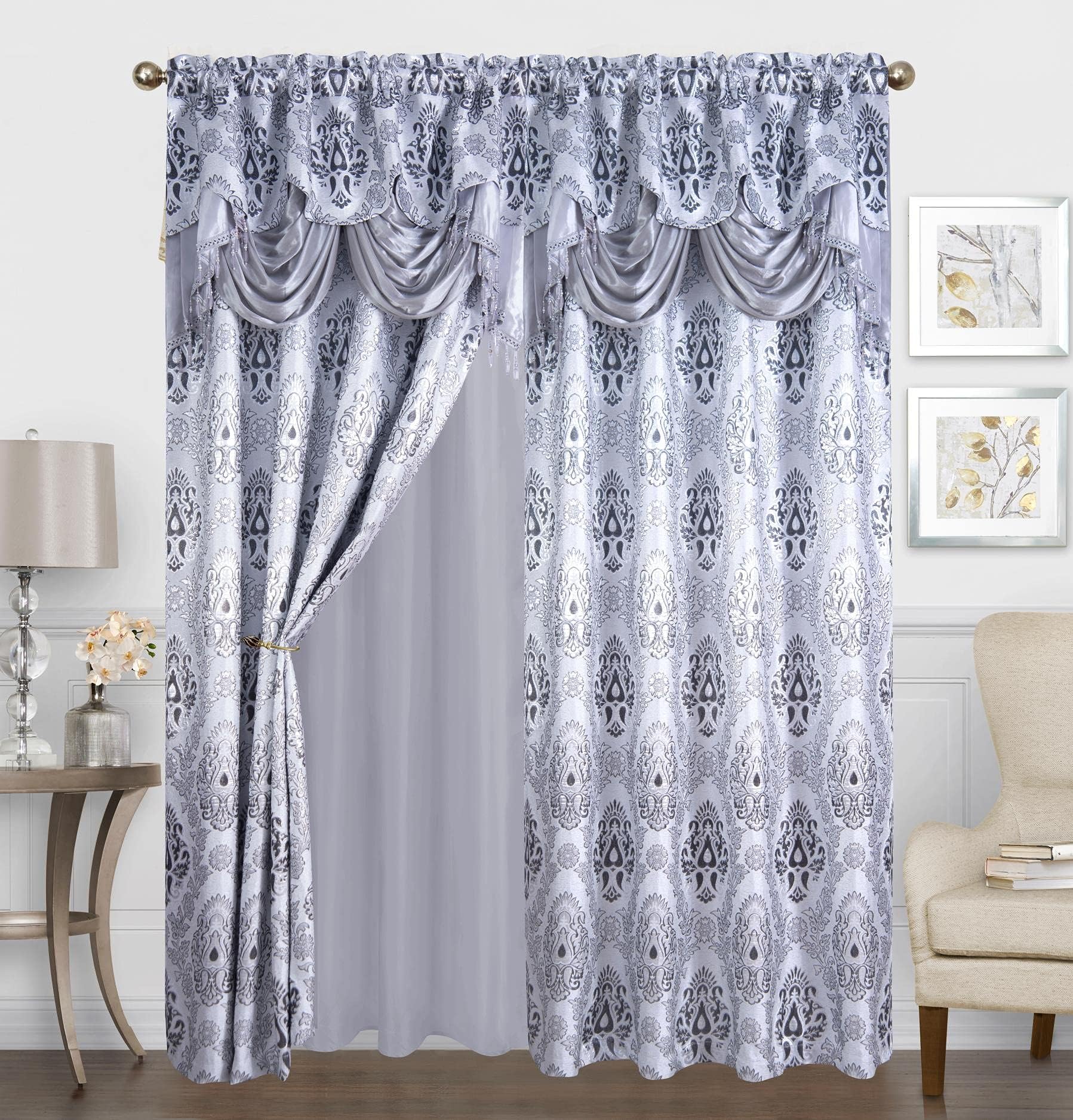 Amazon.com: Achim Allegra Window Curtain Panel with Attached Teardrop ...