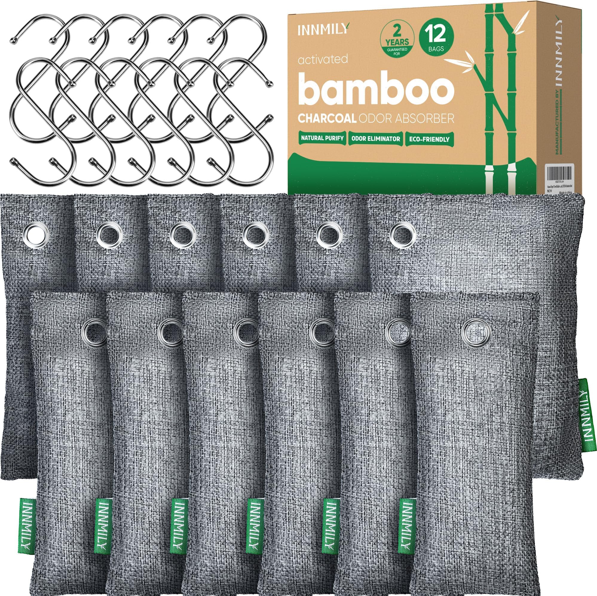 Amazon.com: Activated Charcoal Odor Absorber,Large 12 Pack w Hooks ...