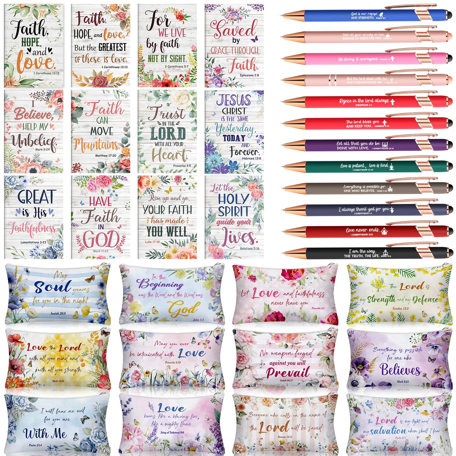 Amazon.com : Talltalk 36 Pcs Christian Gifts Include 12 Pcs Bible Verse ...