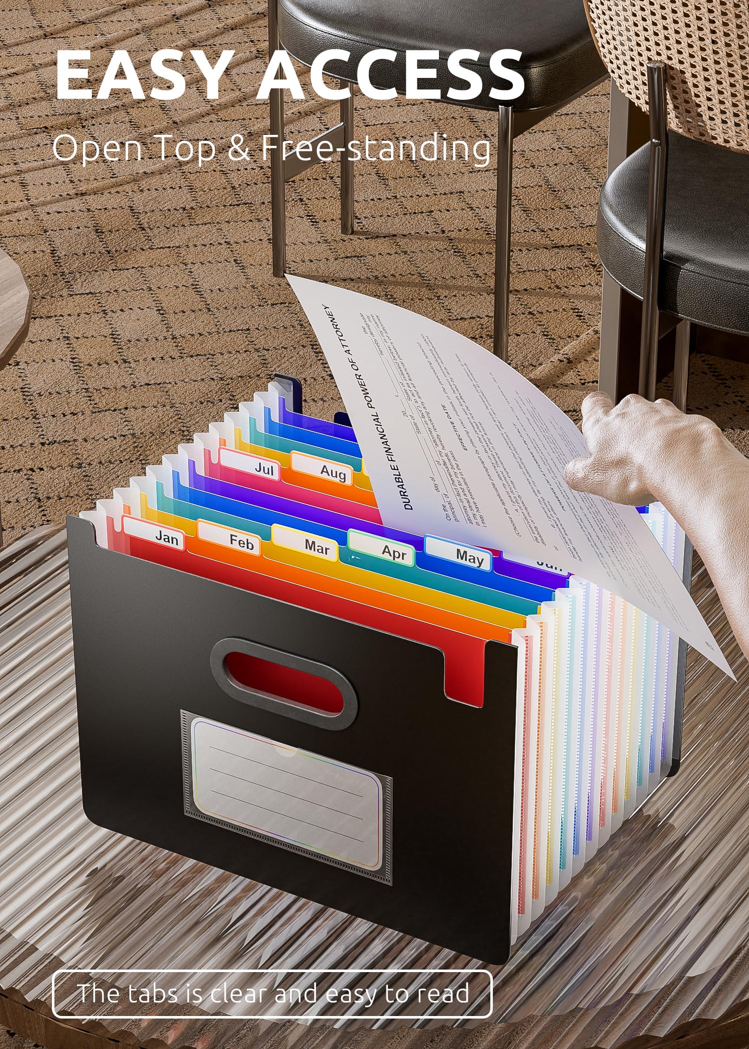 Snapklik.com : ThinkTex 12 Pockets Accordion File Organizer, Upright ...
